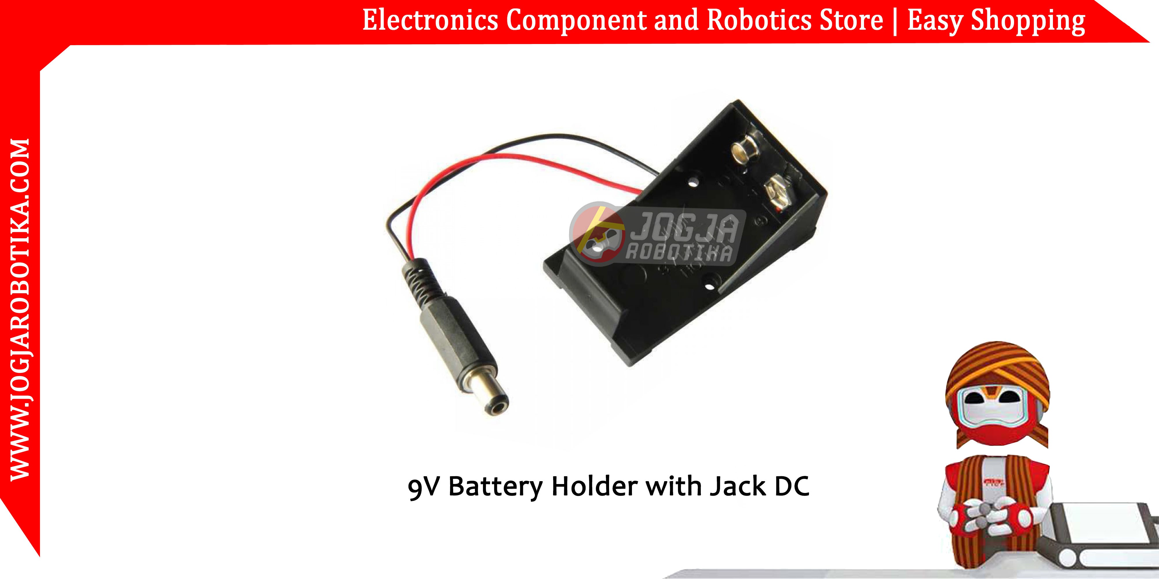 jual 9V Battery Holder with Jack DC