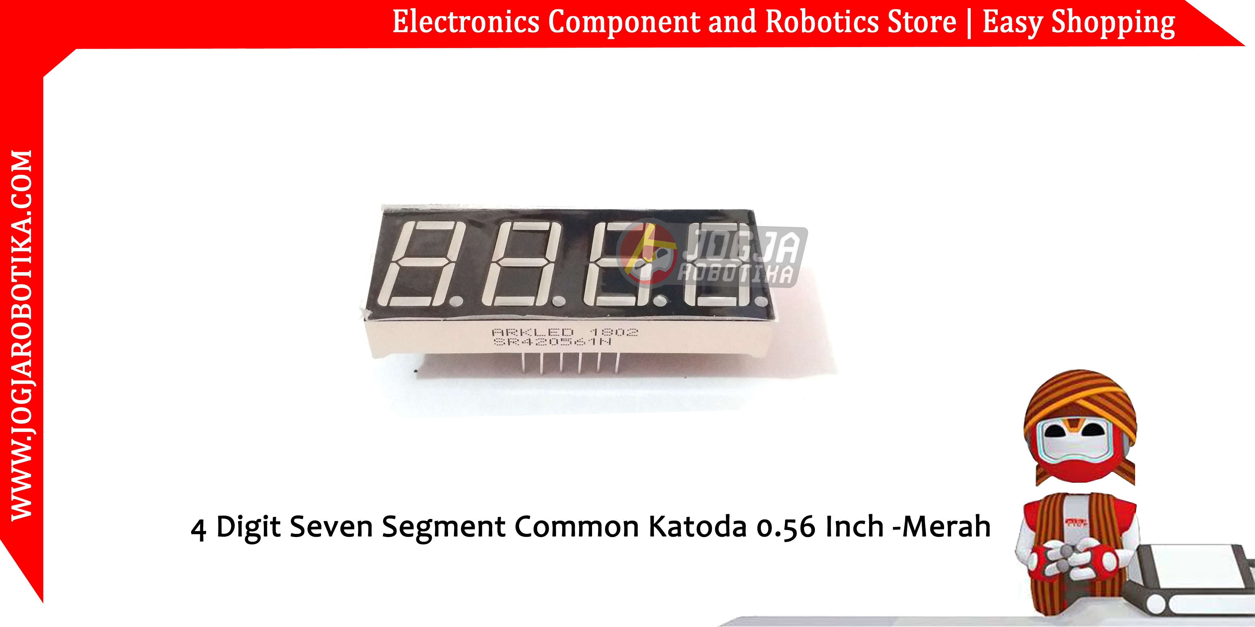 jual 4 Digit Seven Segment Common Katoda 0.56 Inch -Merah