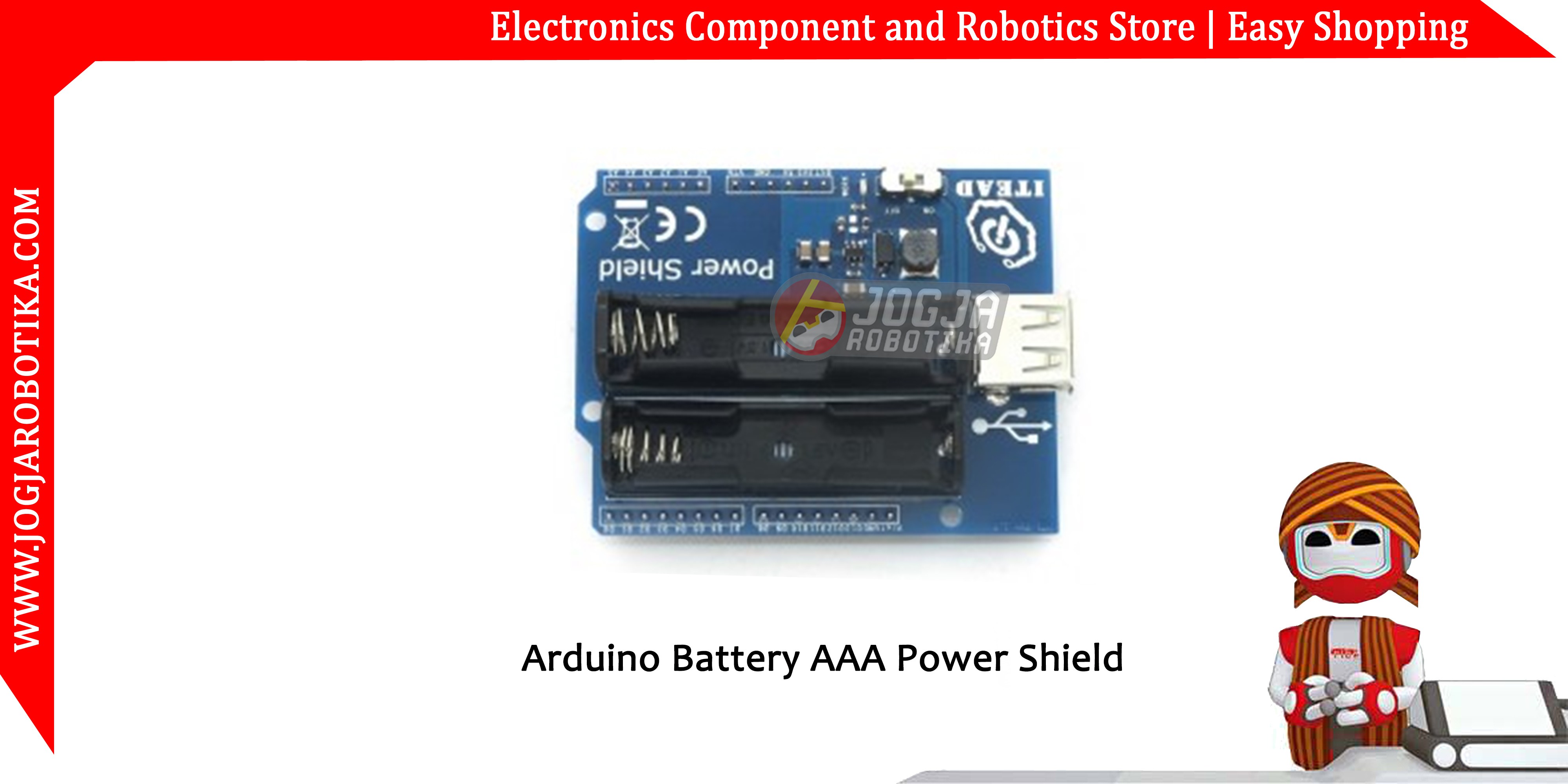 Arduino Battery AAA Power Shield - Toko Komponen Elektronik , Listrik ...