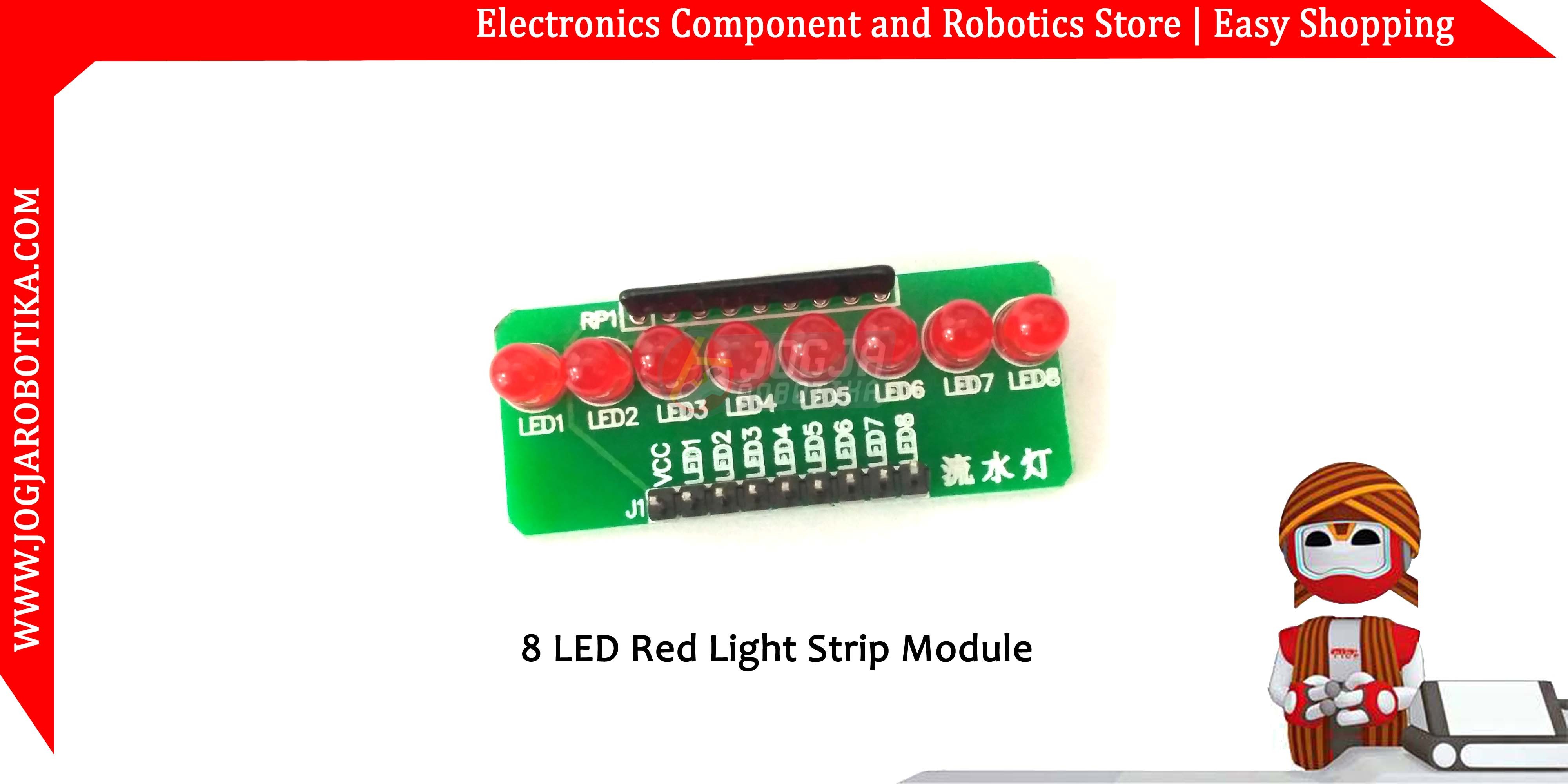 8 LED Red Light Strip Module - Toko Komponen Elektronik , Listrik , LED ...
