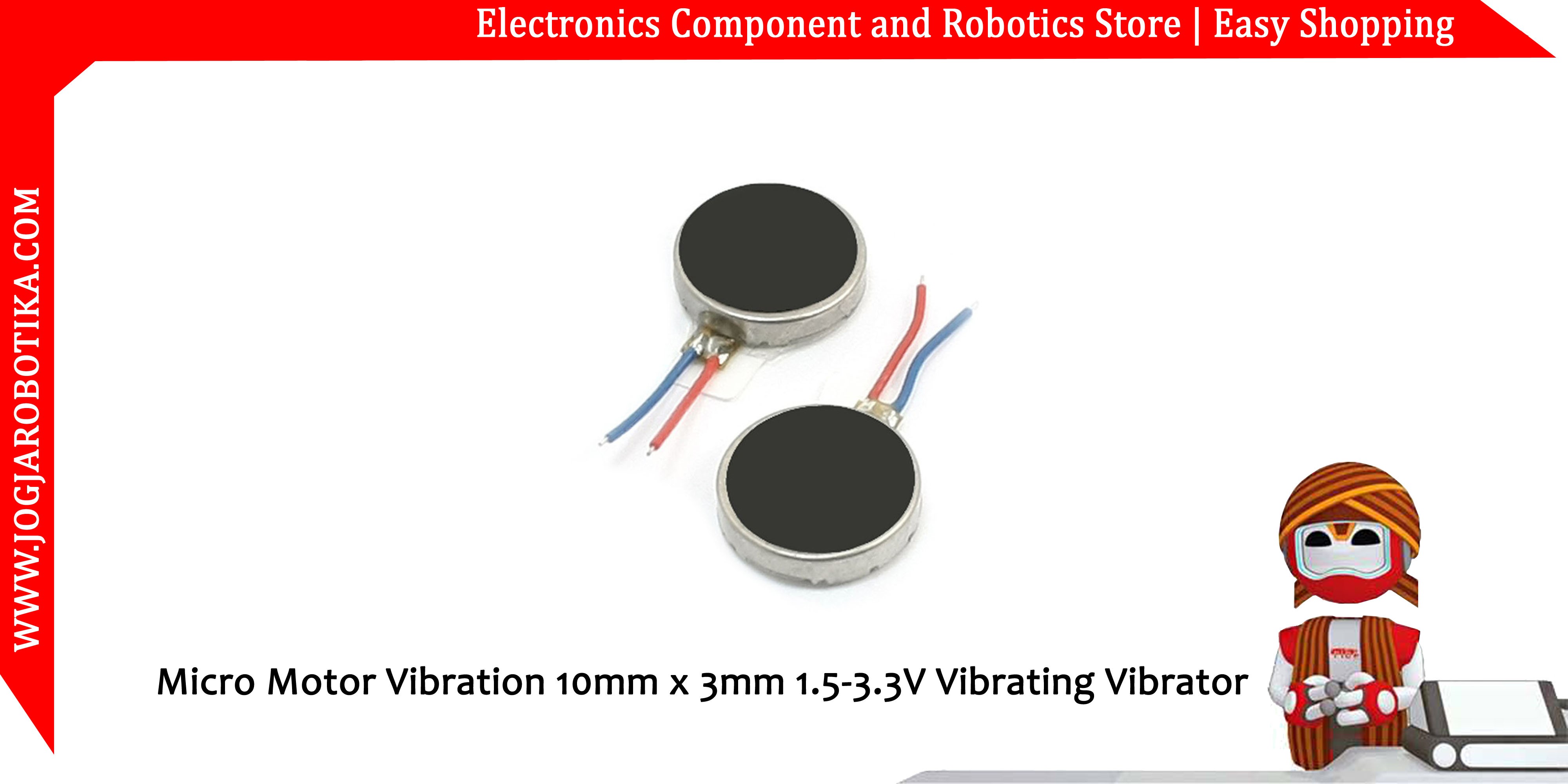 Micro Motor Vibration 10mm x 3mm 1.5-3.3V Vibrating Vibrator - Toko ...