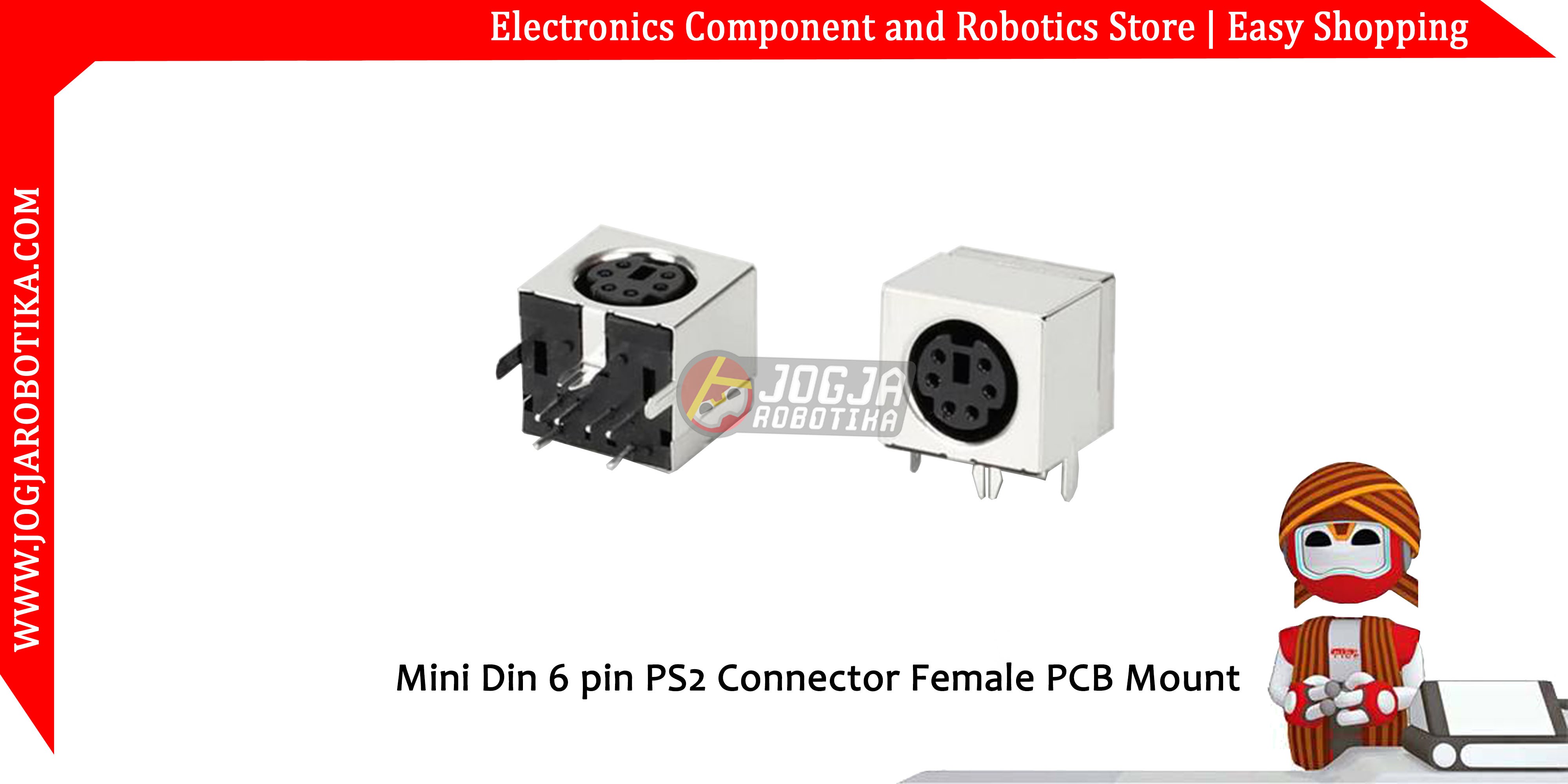 jual Mini Din 6 pin PS2 Connector Female PCB Mount