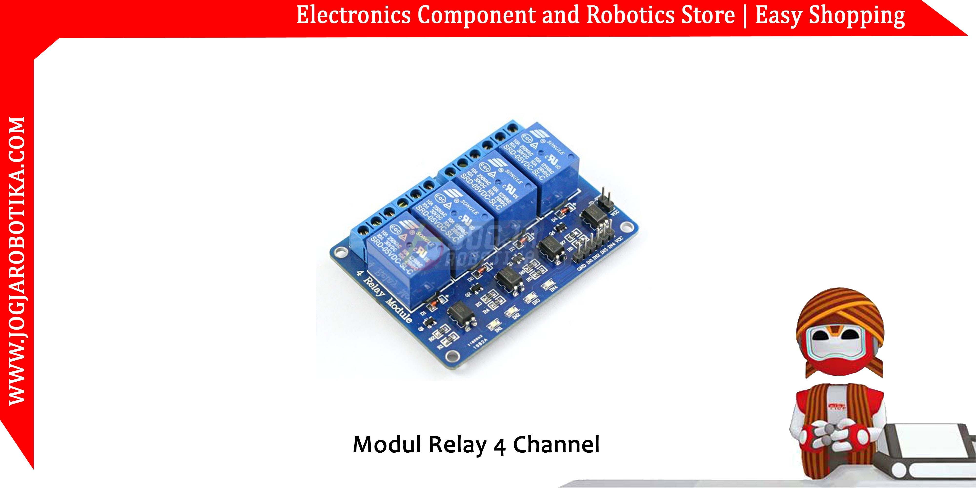 Jual Modul Relay 4 Chanel