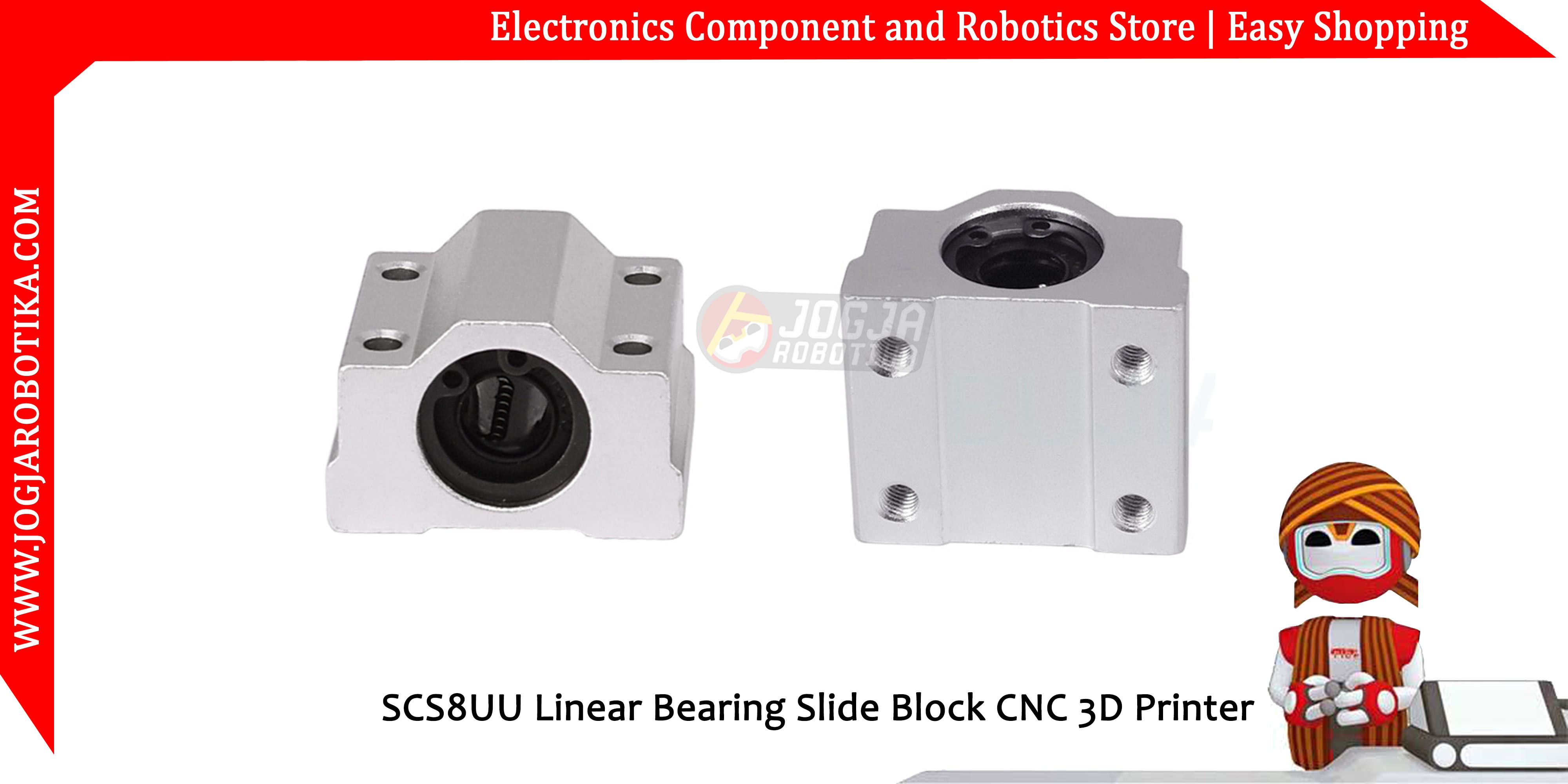 SCS8UU Linear Bearing Slide Block CNC 3D Printer - Toko Komponen ...