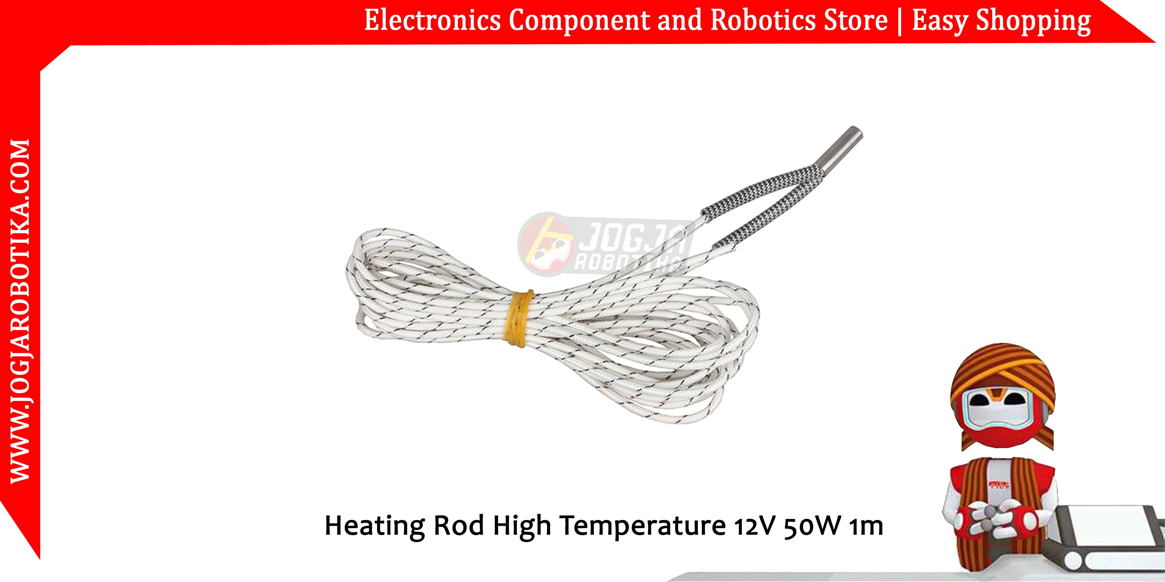 Heating Rod High Temperature 12V 50W 6x20mm - Toko Komponen Elektronik ...