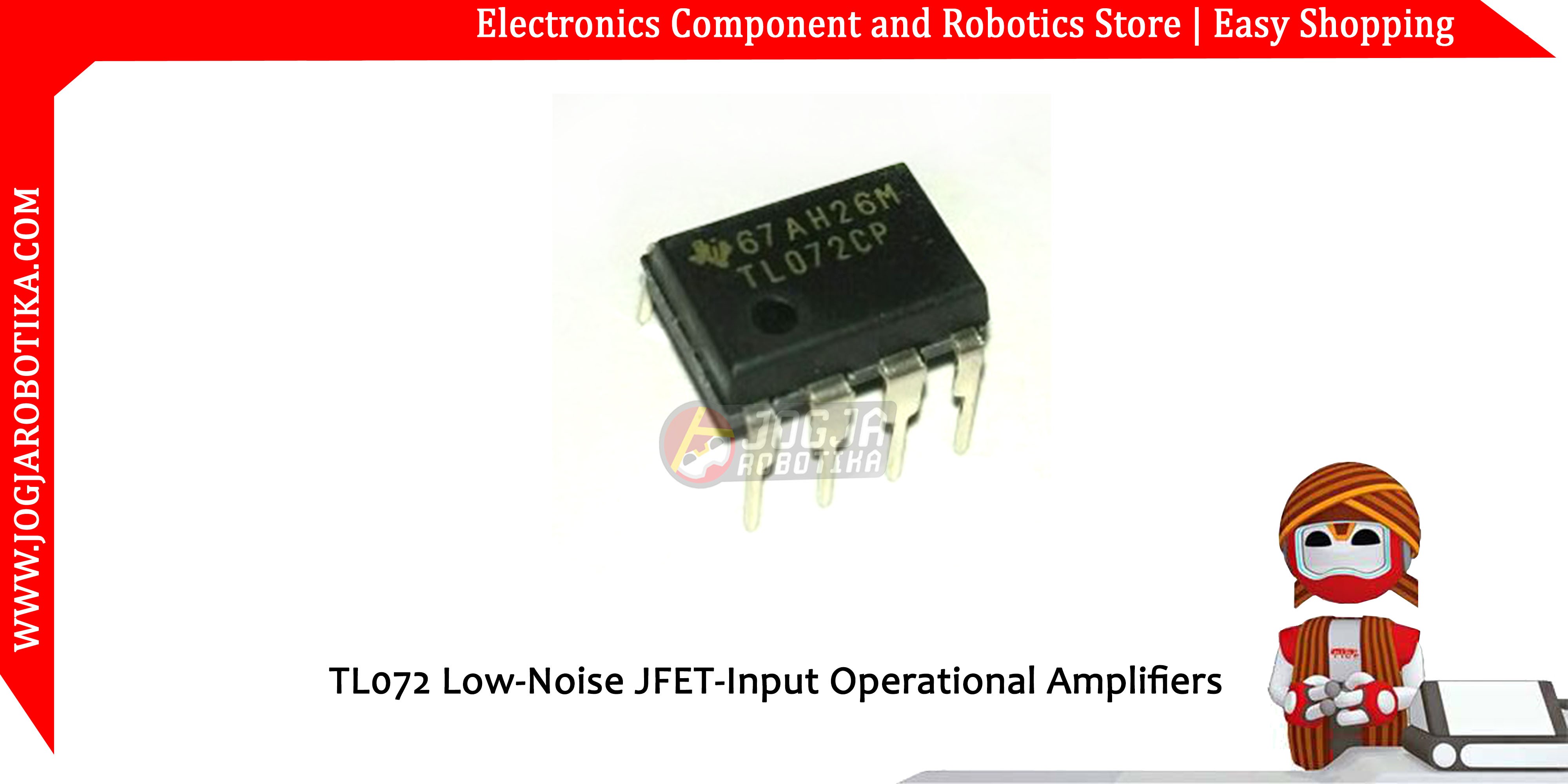 jual TL072 Low-Noise JFET-Input Operational Amplifiers
