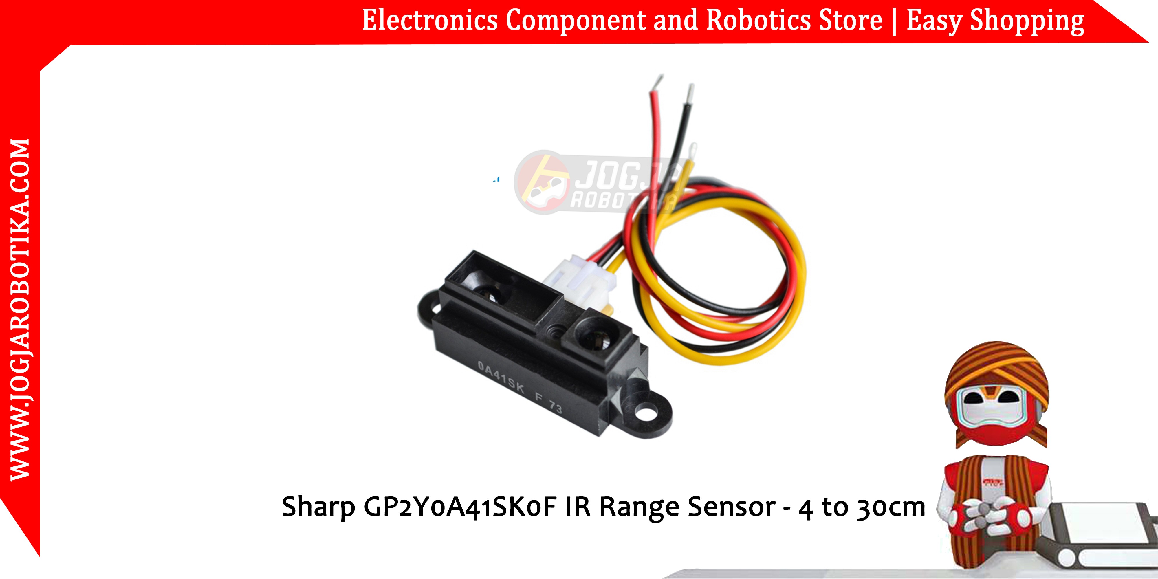 Jual Sharp GP2Y0A41SK0F IR Range Sensor - 4 to 30cm