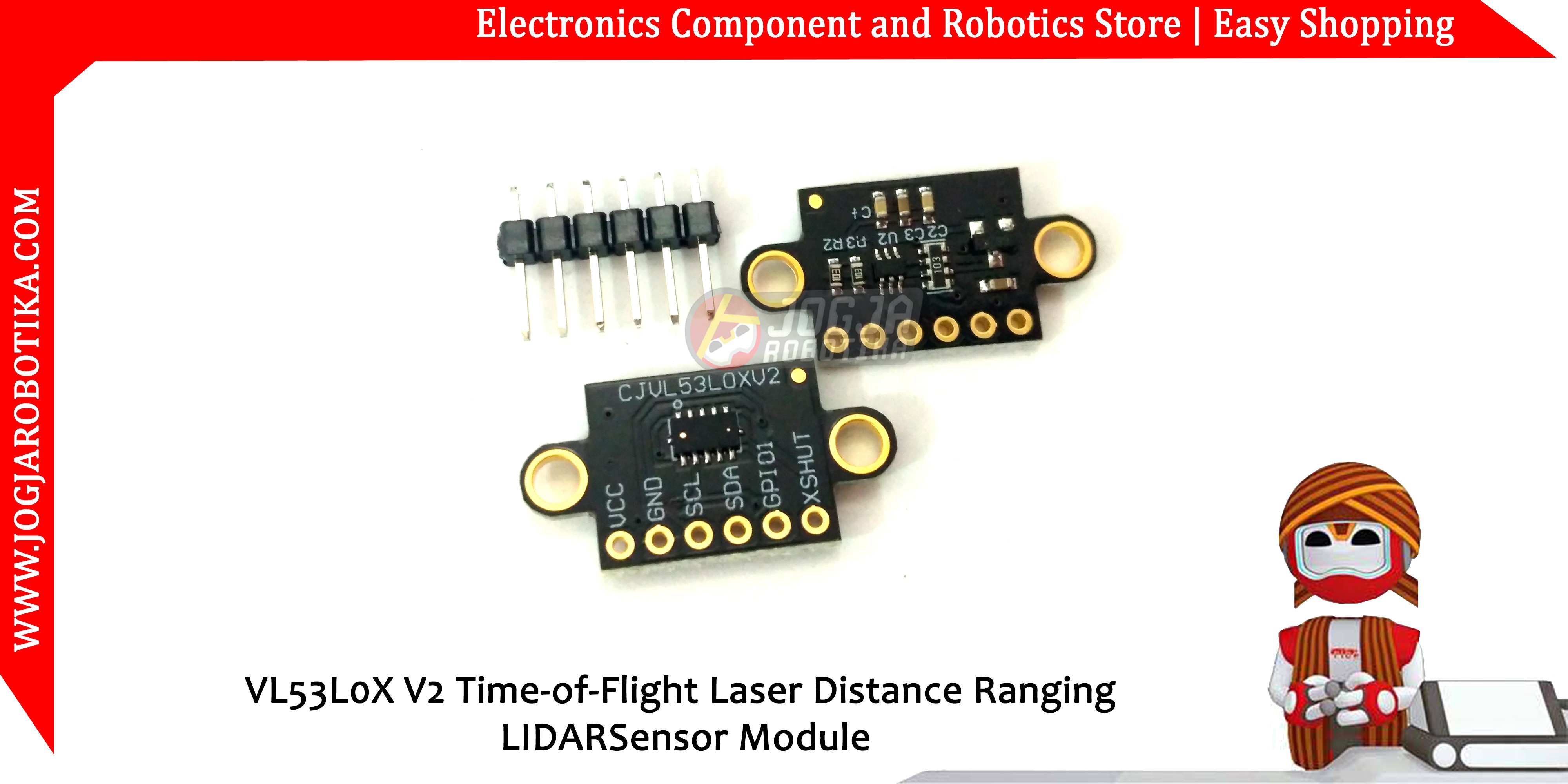 VL53L0X V2 Time-of-Flight Laser Distance Ranging LIDAR Sensor Module ...