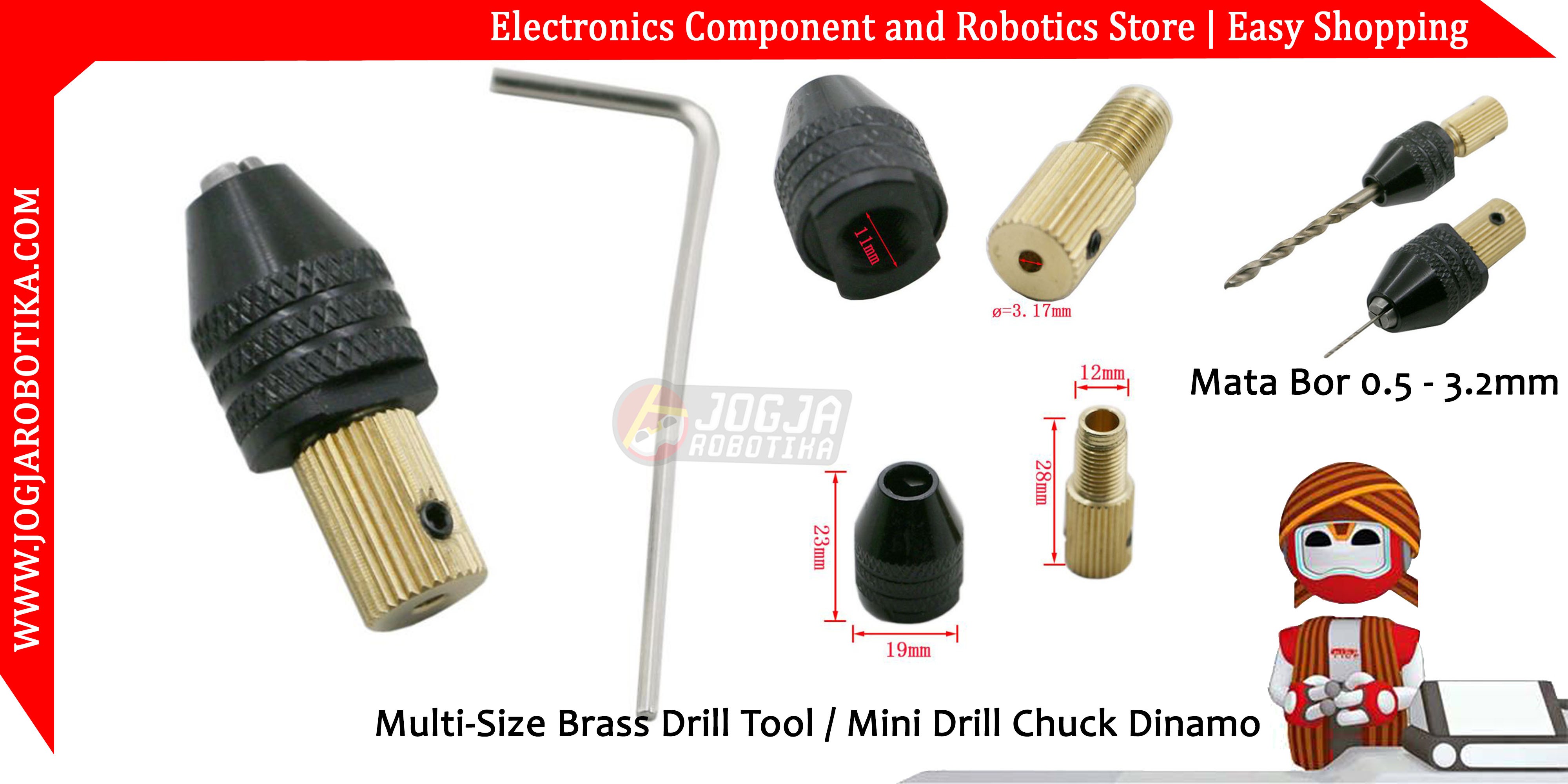 jual Multi-Size Brass Drill Tool / Mini Drill Chuck Dinamo