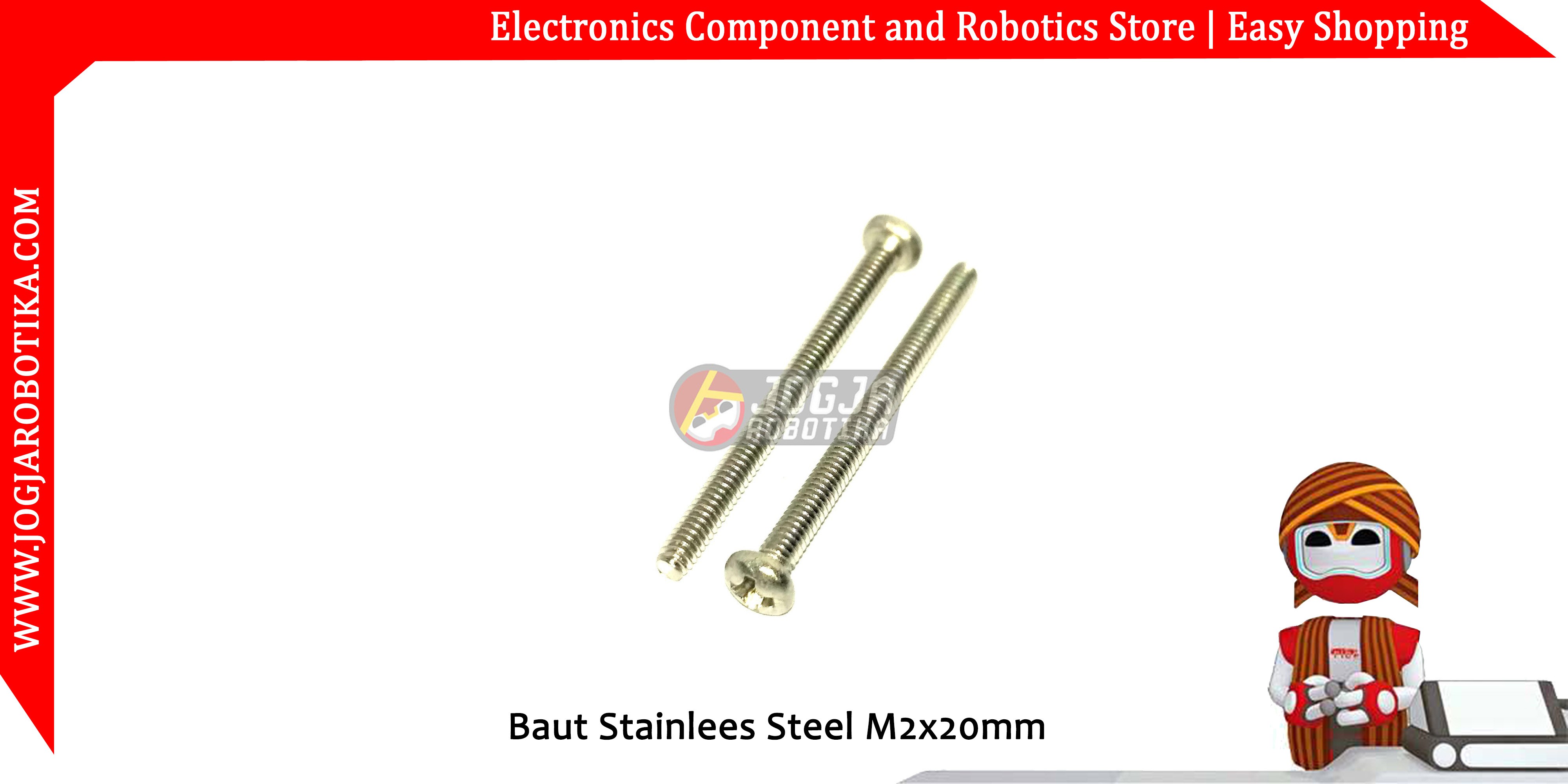 Baut Stainless Steel 304 M2x20mm