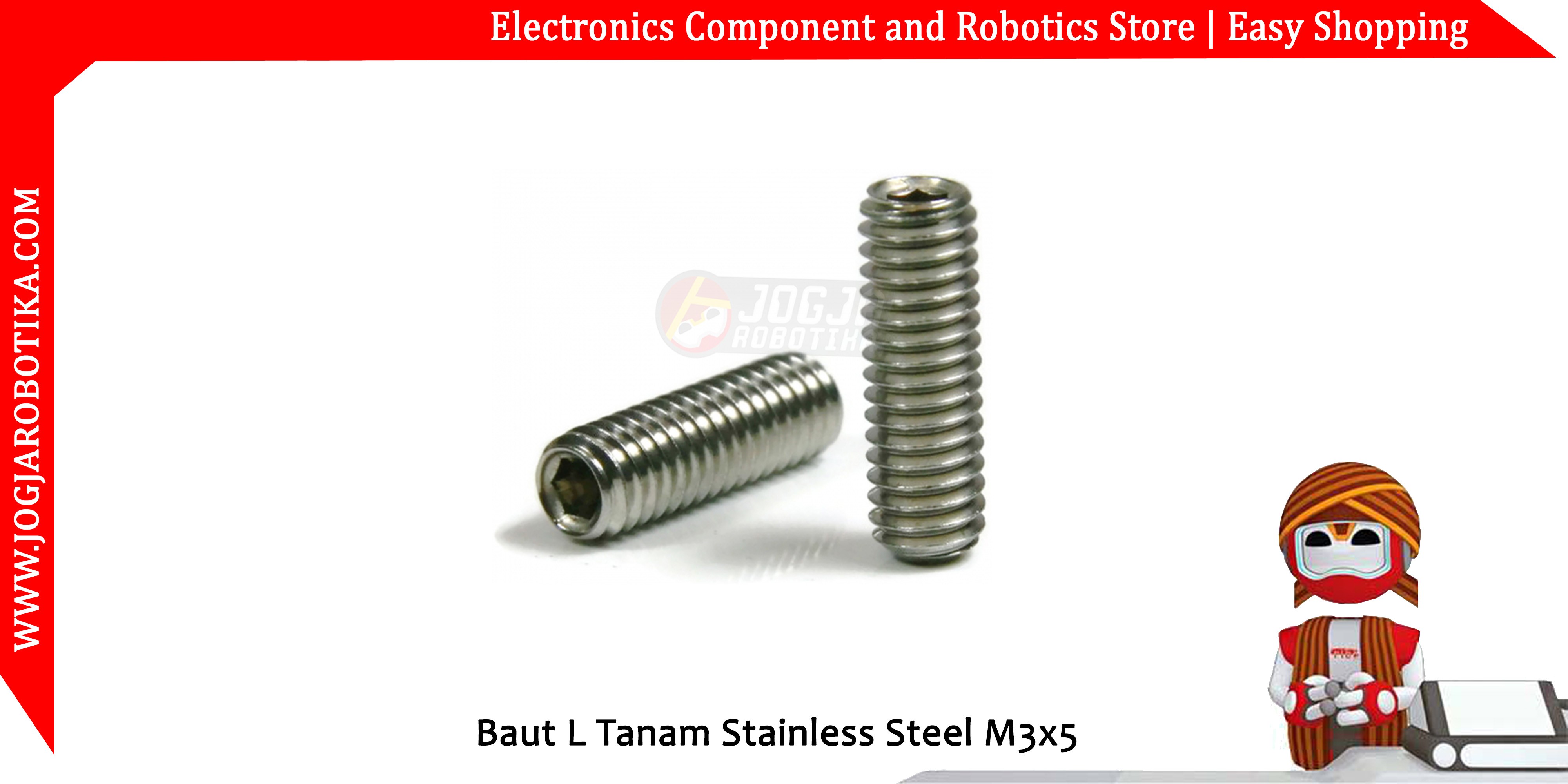 Baut L Tanam Stainless Steel 304 M3x5
