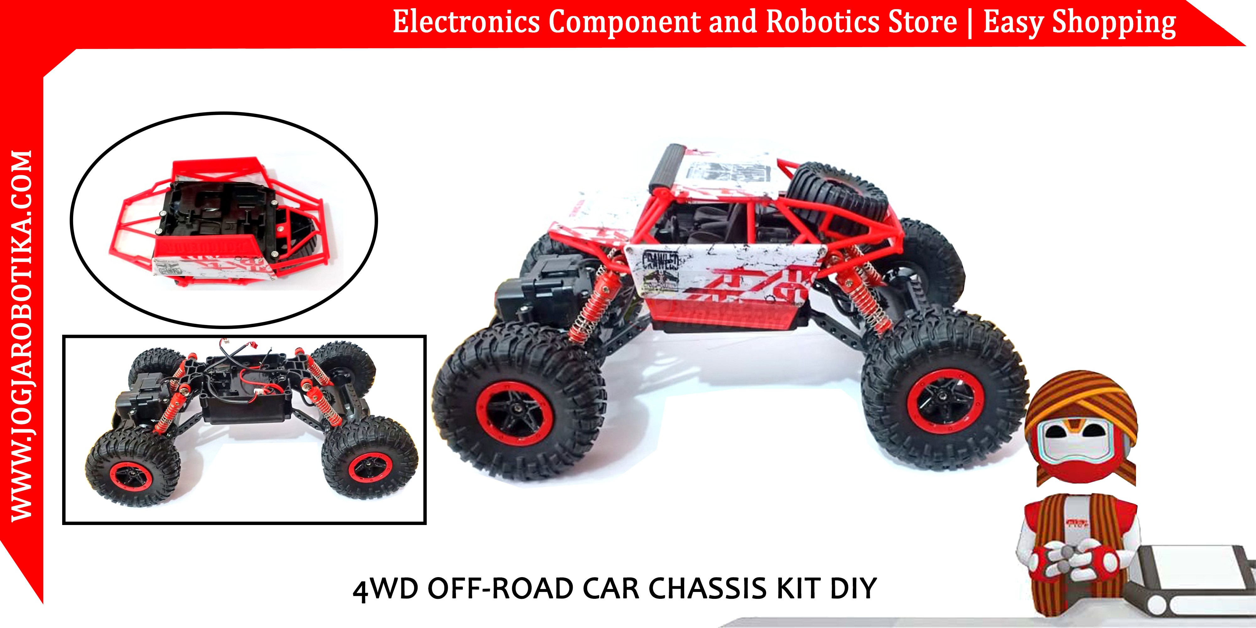 Jual 4WD OFF-ROAD CAR CHASSIS KIT DIY