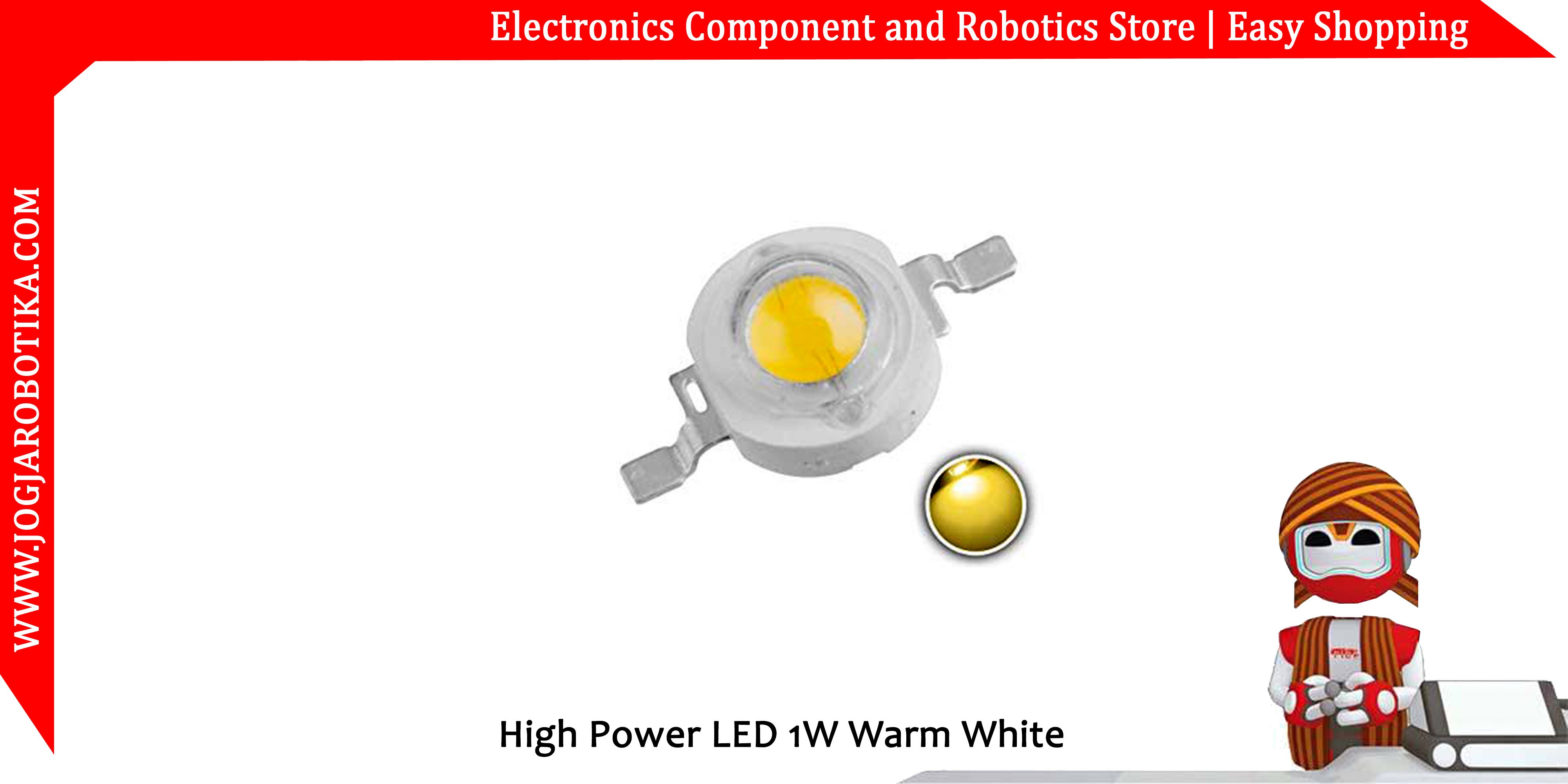 High Power LED 1W Warm White - Toko Komponen Elektronik , Listrik , LED ...