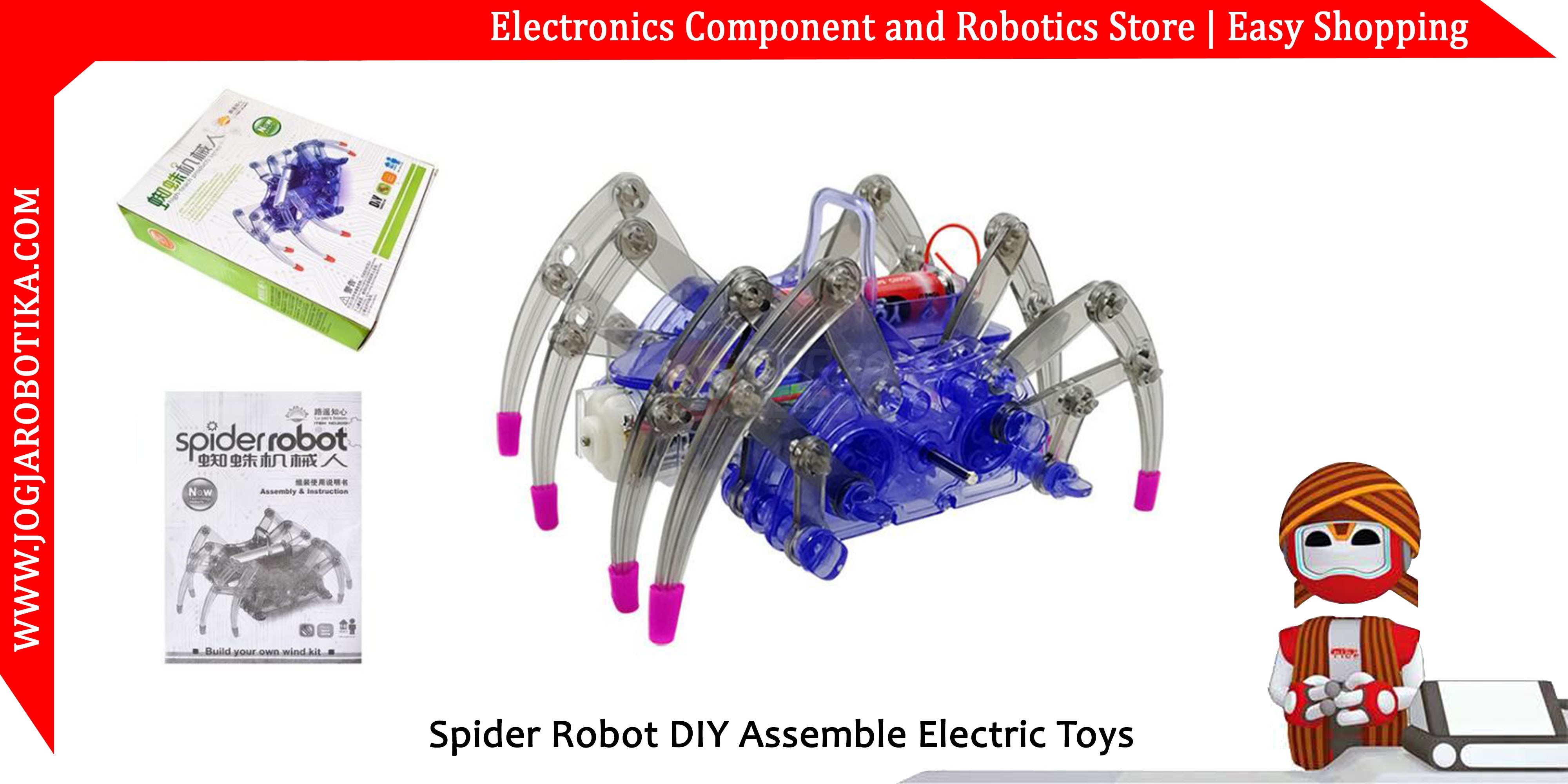 jual Spider Robot DIY Assemble Electric Toys
