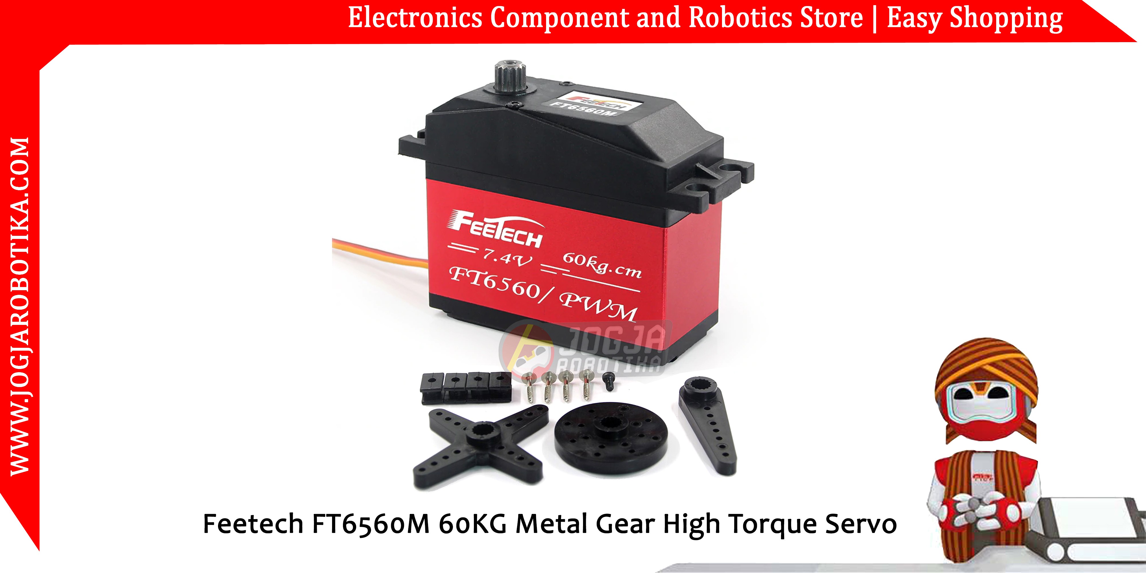 Jual Feetech FT6560M 60KG Metal Gear High Torque Servo