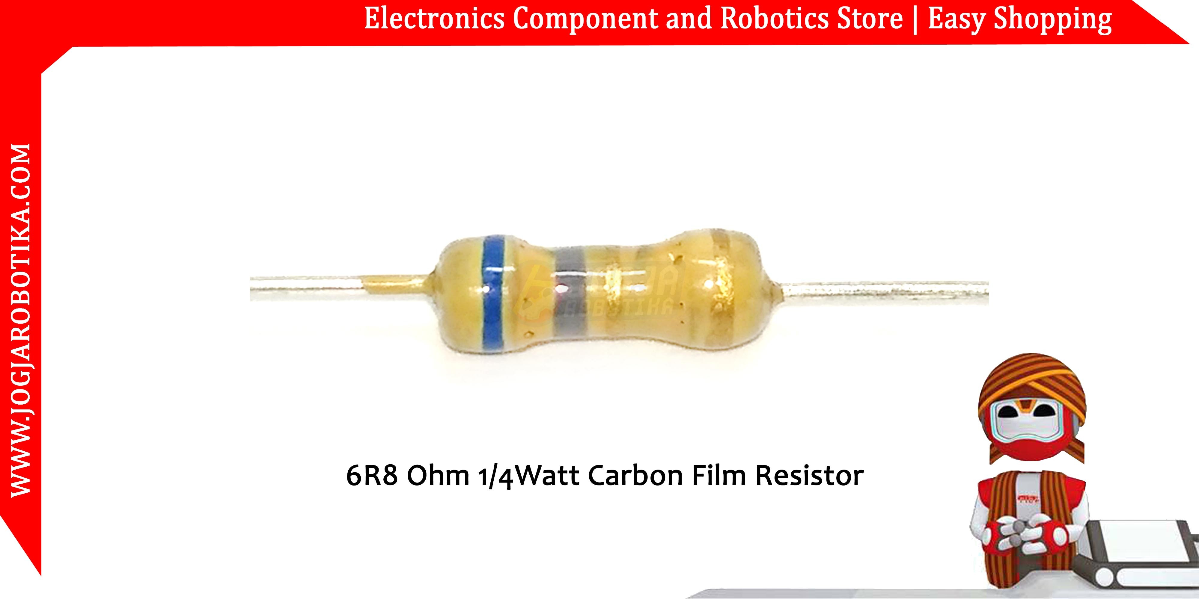 Jual 6R8 Ohm 1/4Watt Carbon Film Resistor