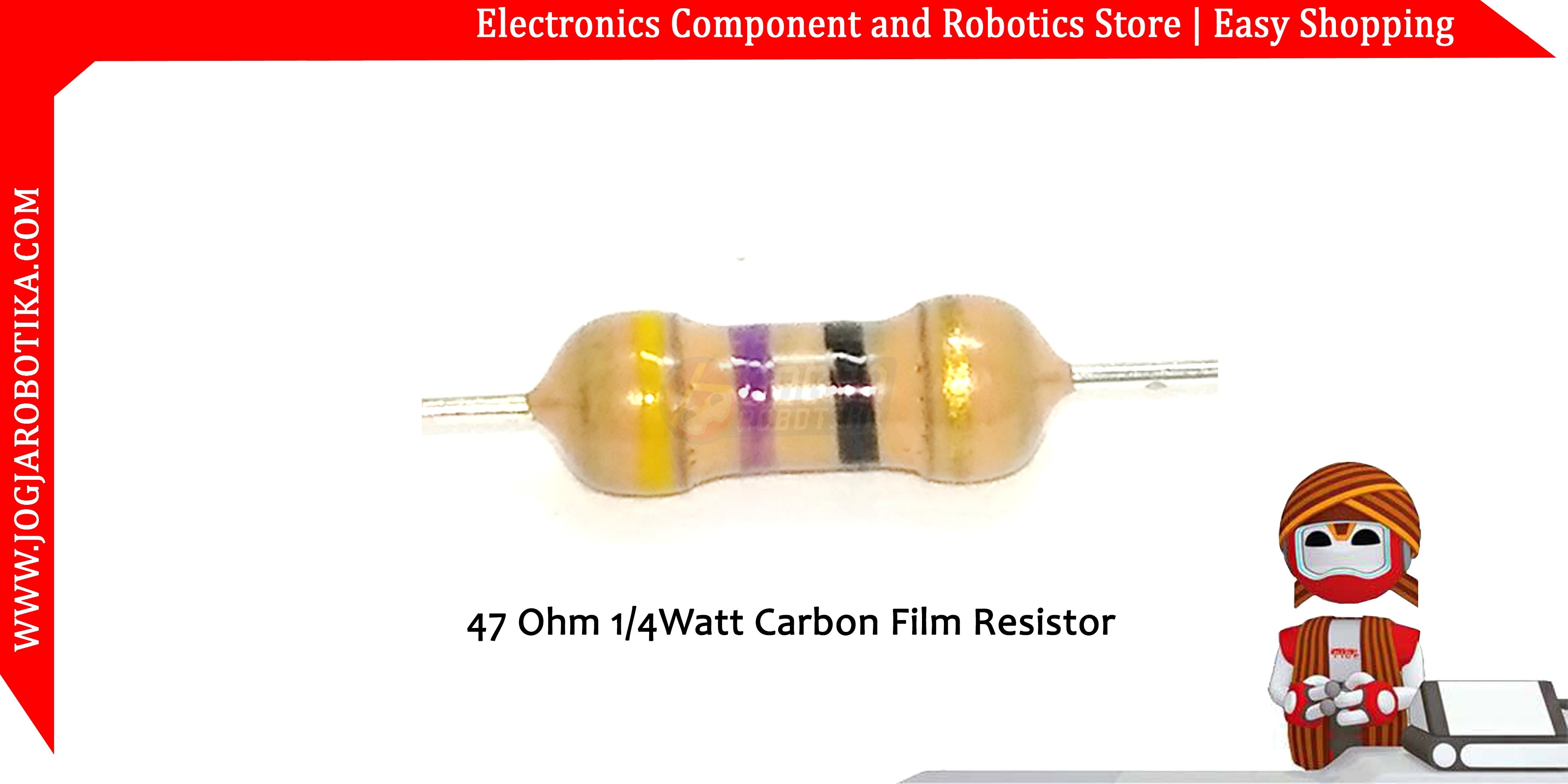 Jual 47 Ohm 1/4Watt Carbon Film Resistor
