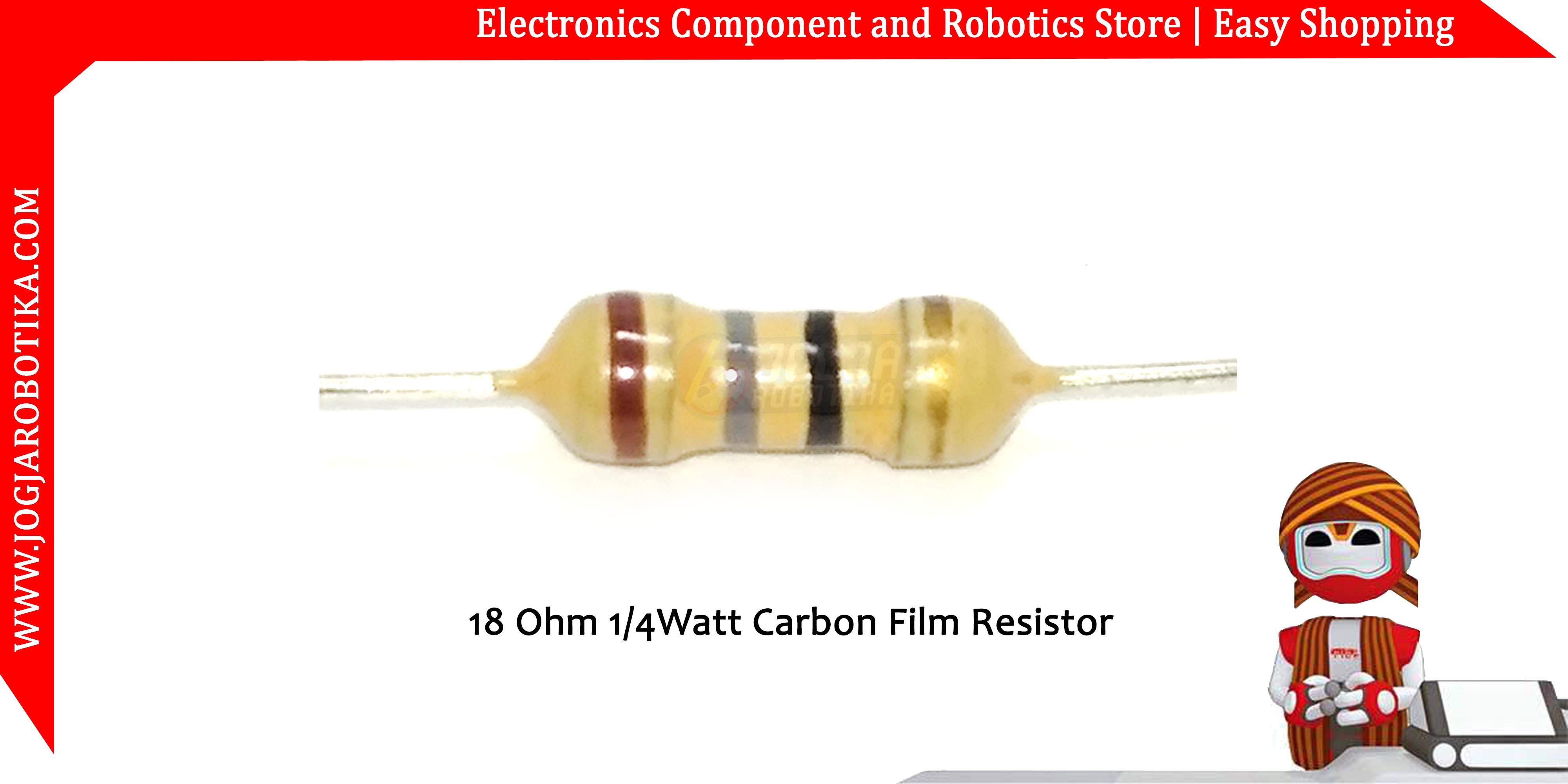 Jual 18 Ohm 1/4Watt Carbon Film Resistor