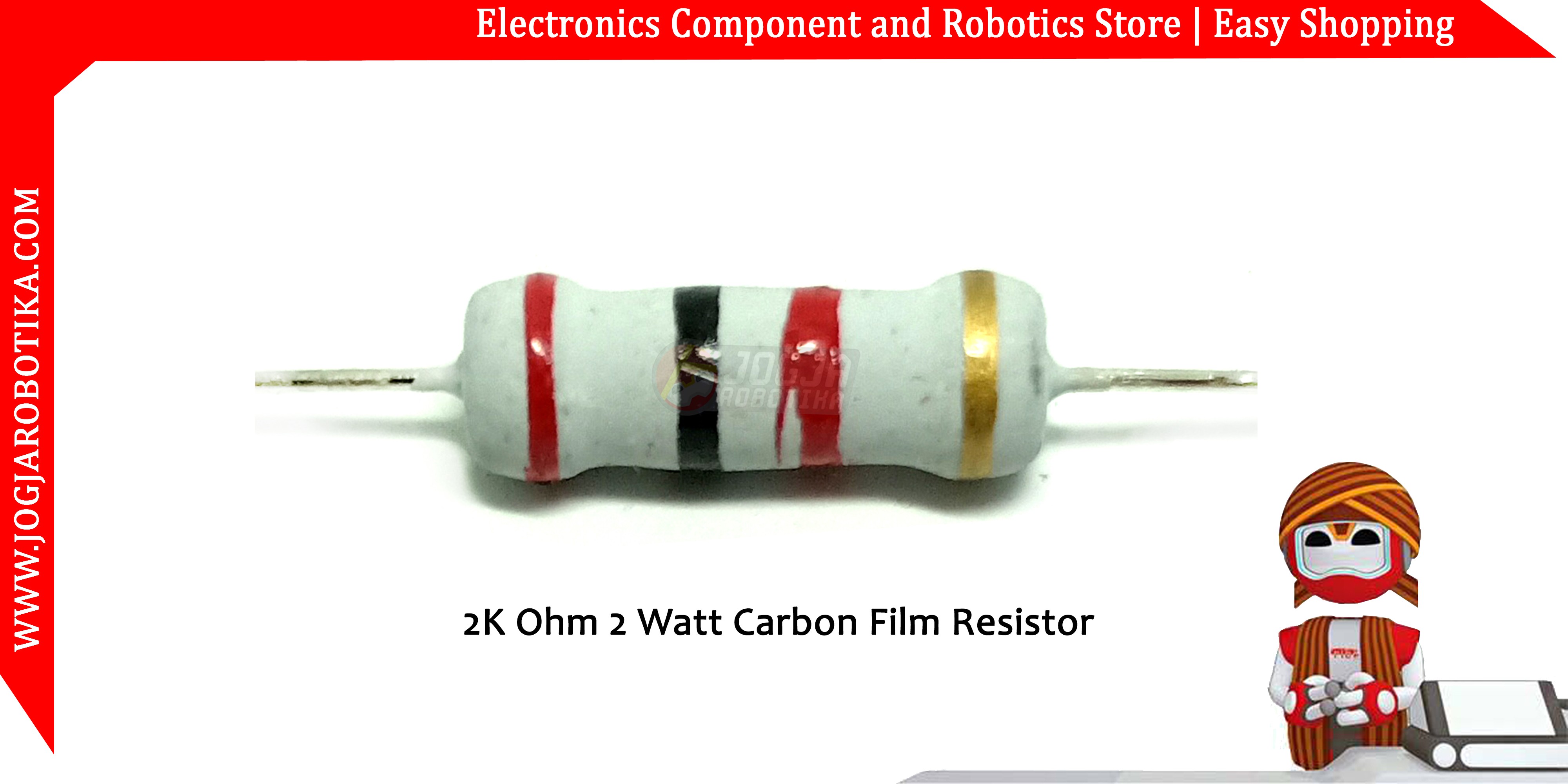 Jual 2K Ohm 2 Watt Carbon Film Resistor