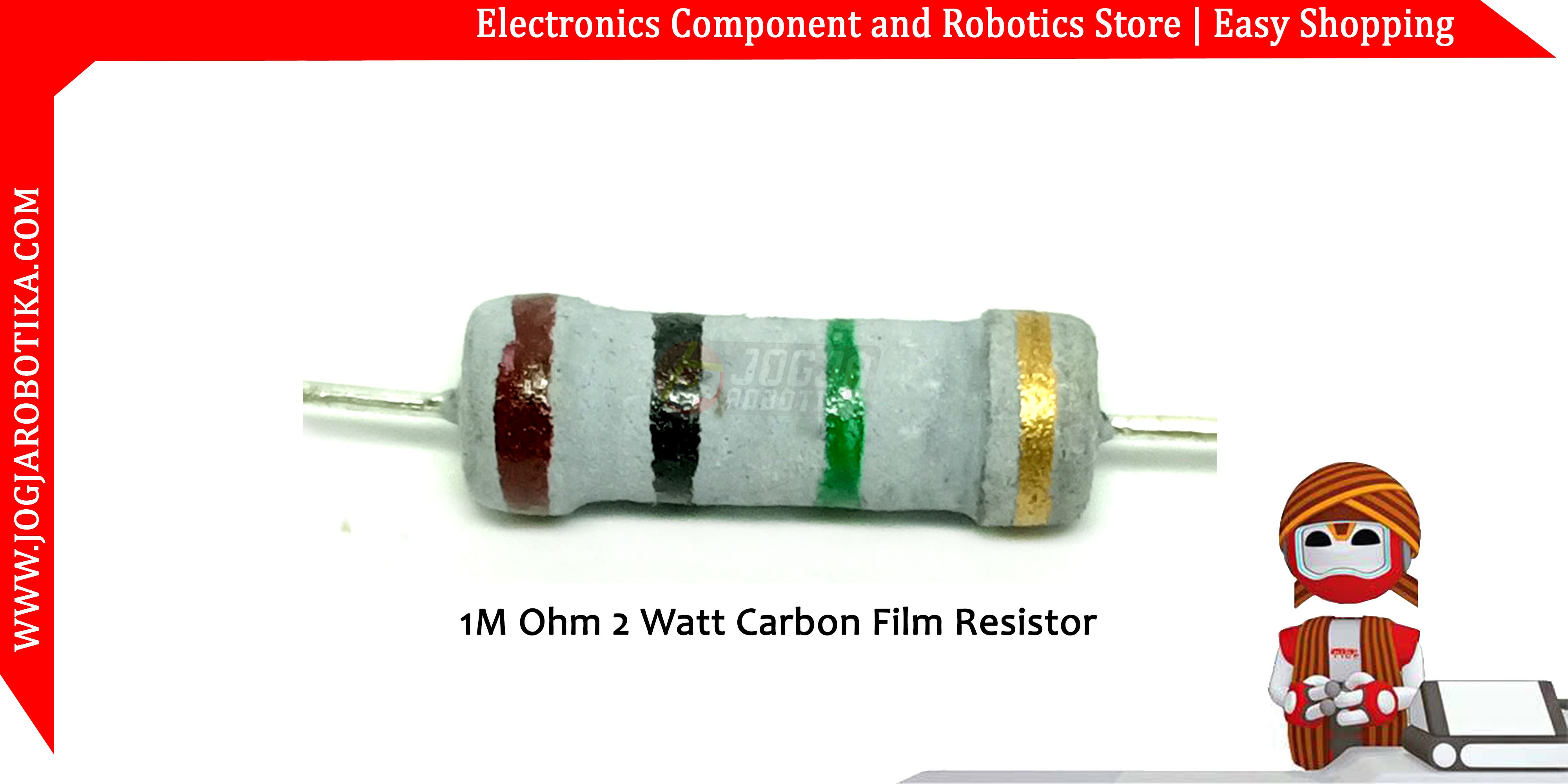 Jual 1M Ohm 2 Watt Carbon Film Resistor