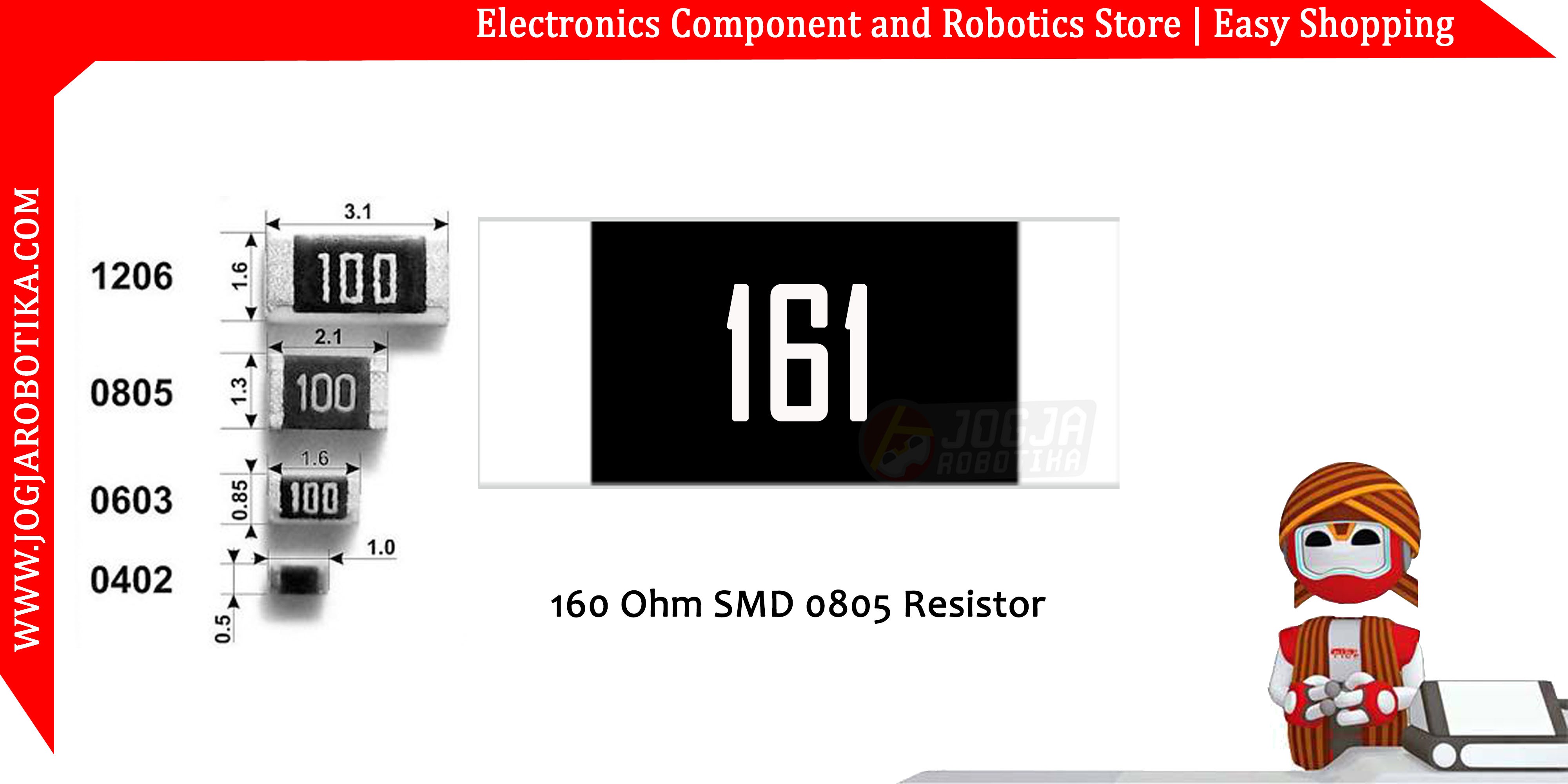 Jual 160 Ohm SMD0805 Resistor