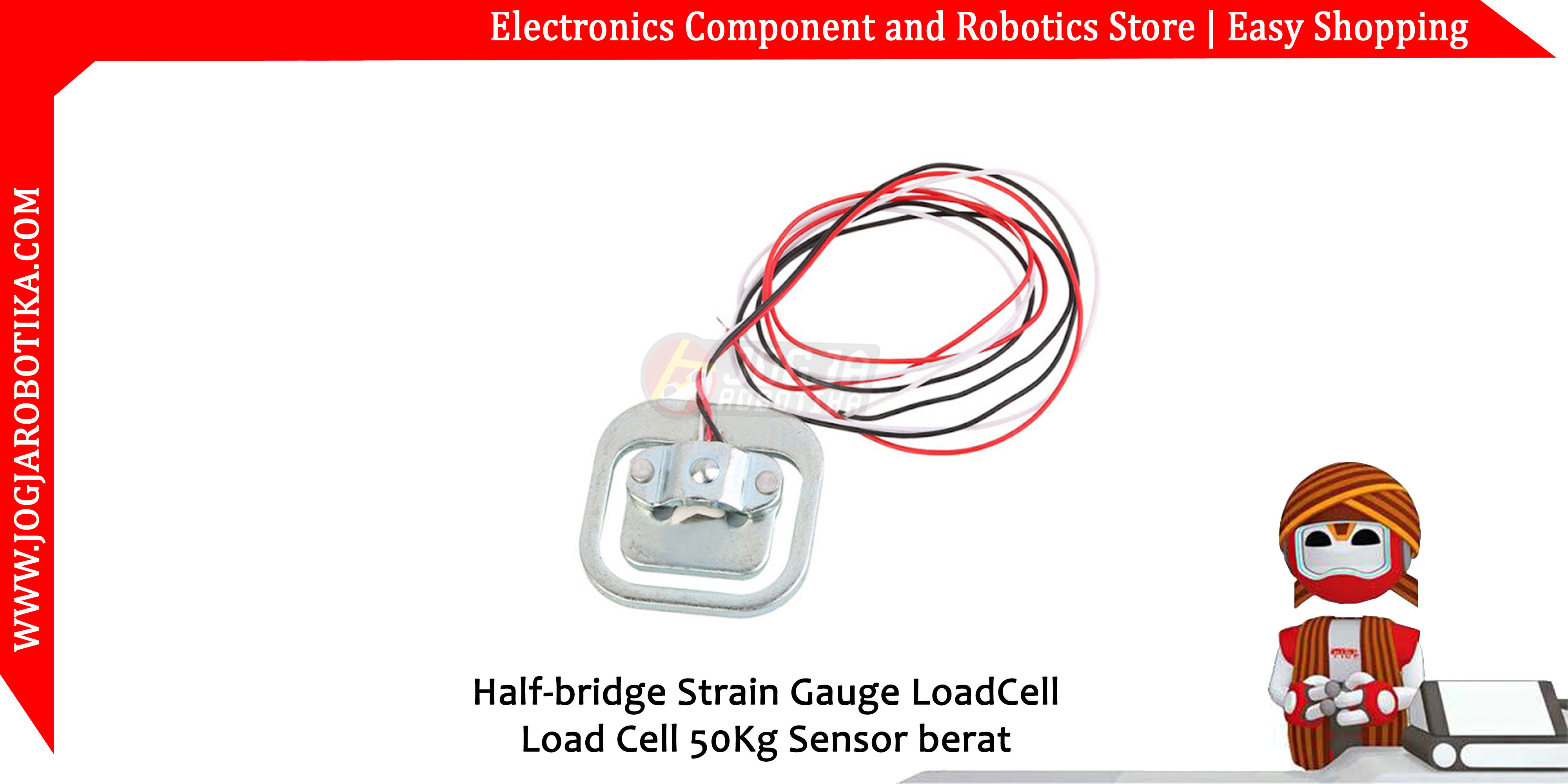 Jual Half-bridge Strain Gauge LoadCell 50Kg Sensor berat