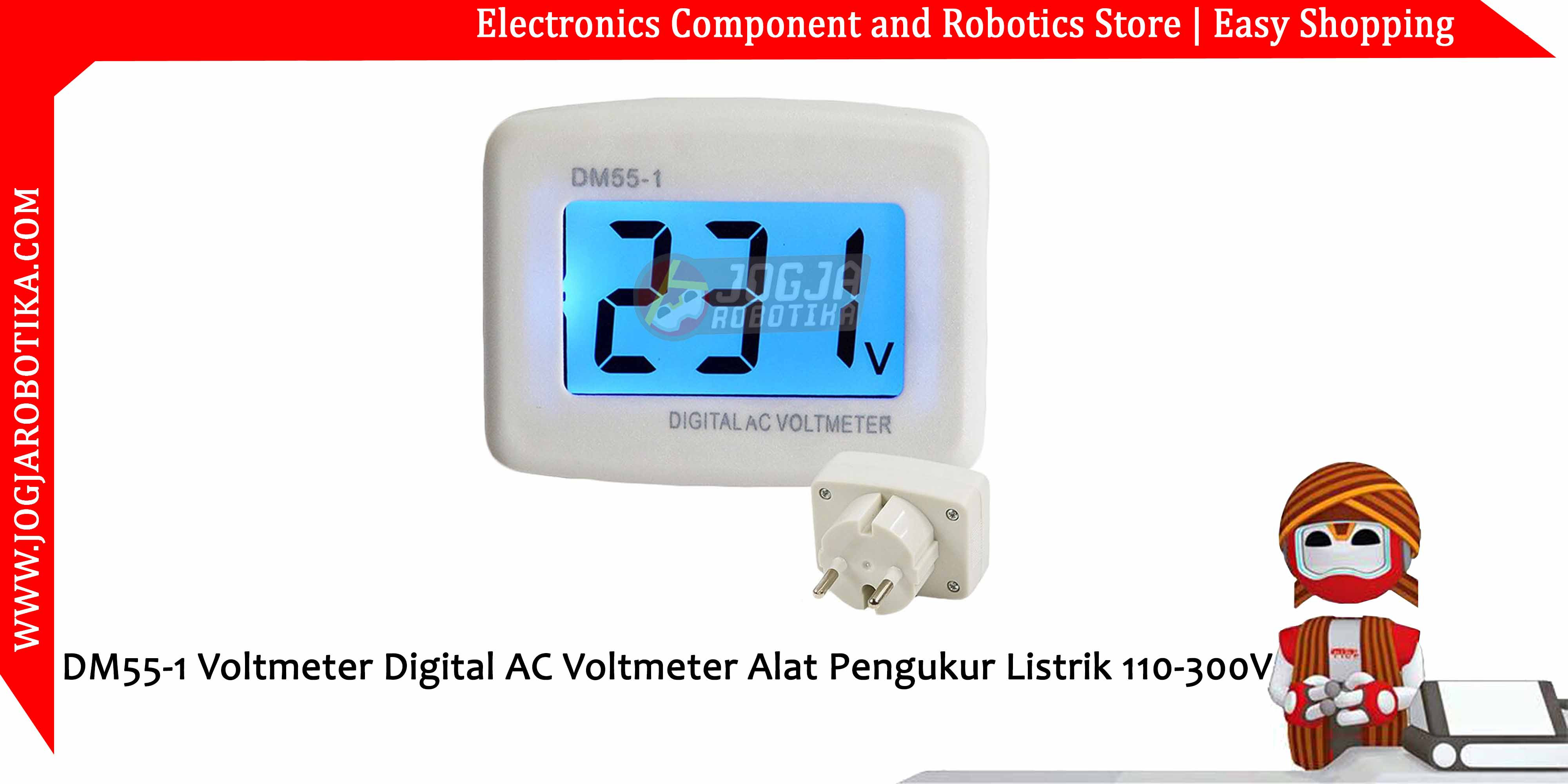 jual Voltmeter Digital AC Voltmeter Alat Pengukur Listrik 110-300V