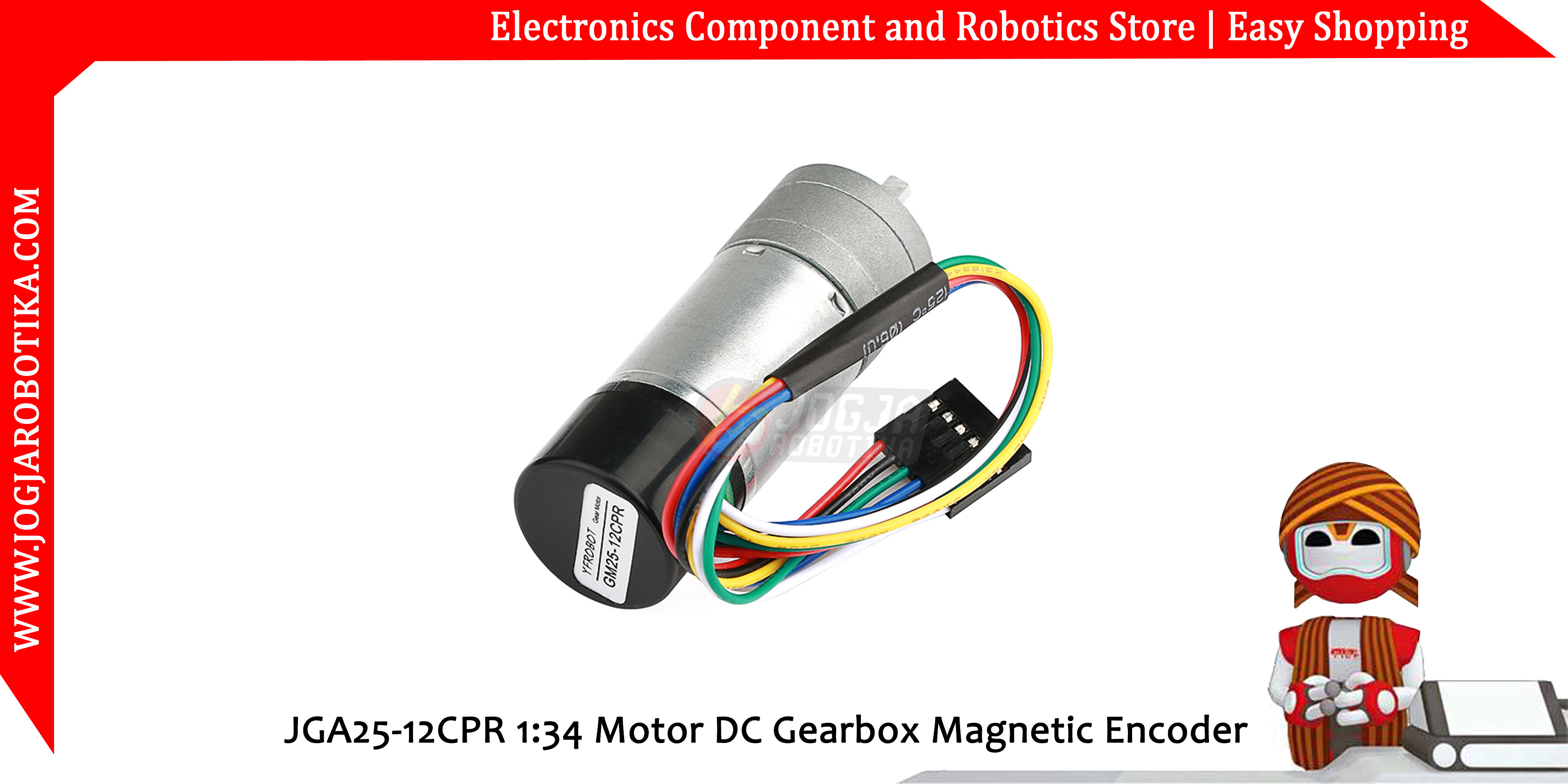 JGA25-12CPR 1:34 Motor DC Gearbox Magnetic Encoder