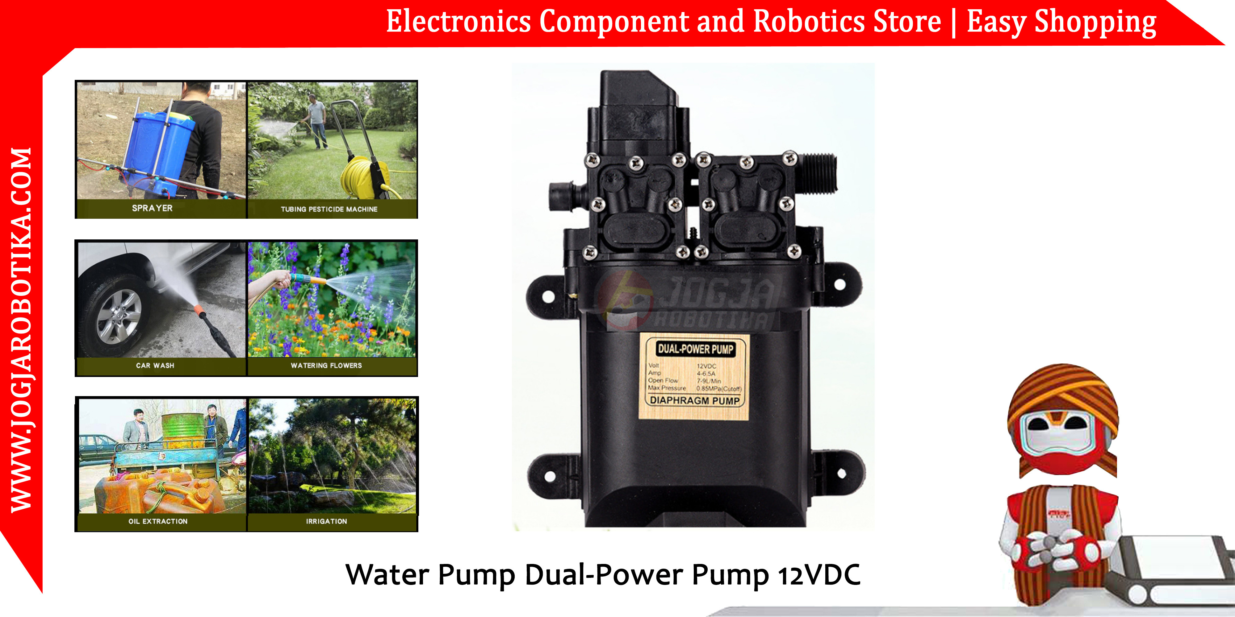 Water Pump Dual-Power Pump 12VDC