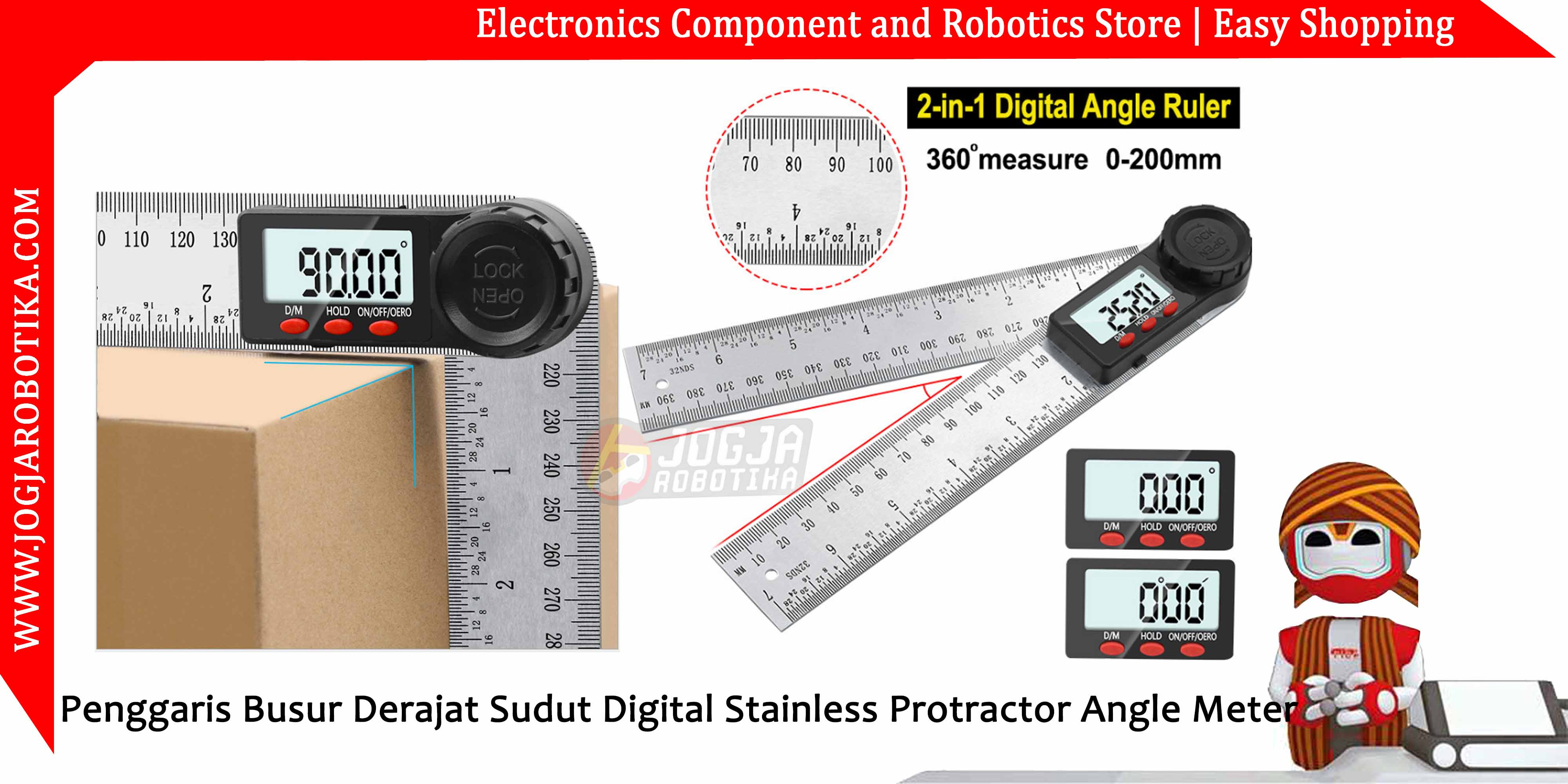 Penggaris Busur Derajat Sudut Digital Stainless Protractor Angle Meter