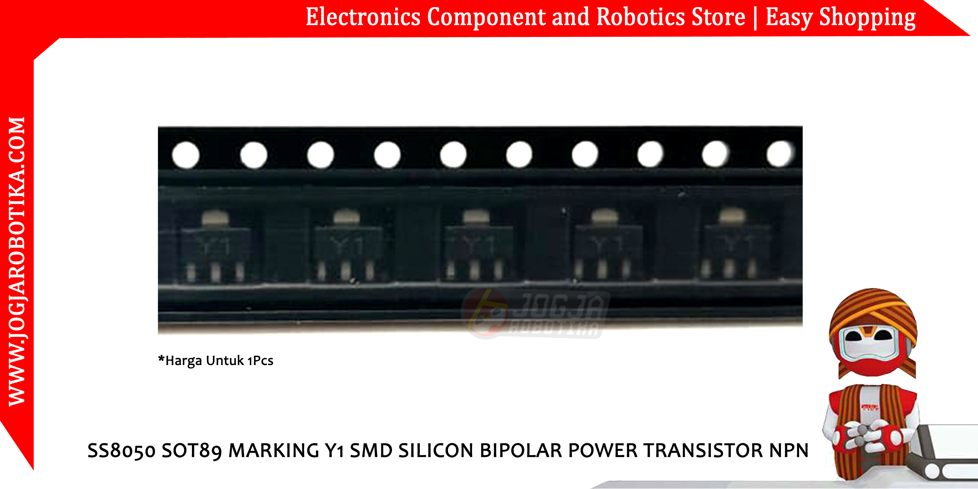 SS8050 SOT89 Marking Y1 SMD Silicon Bipolar Power Transistor NPN