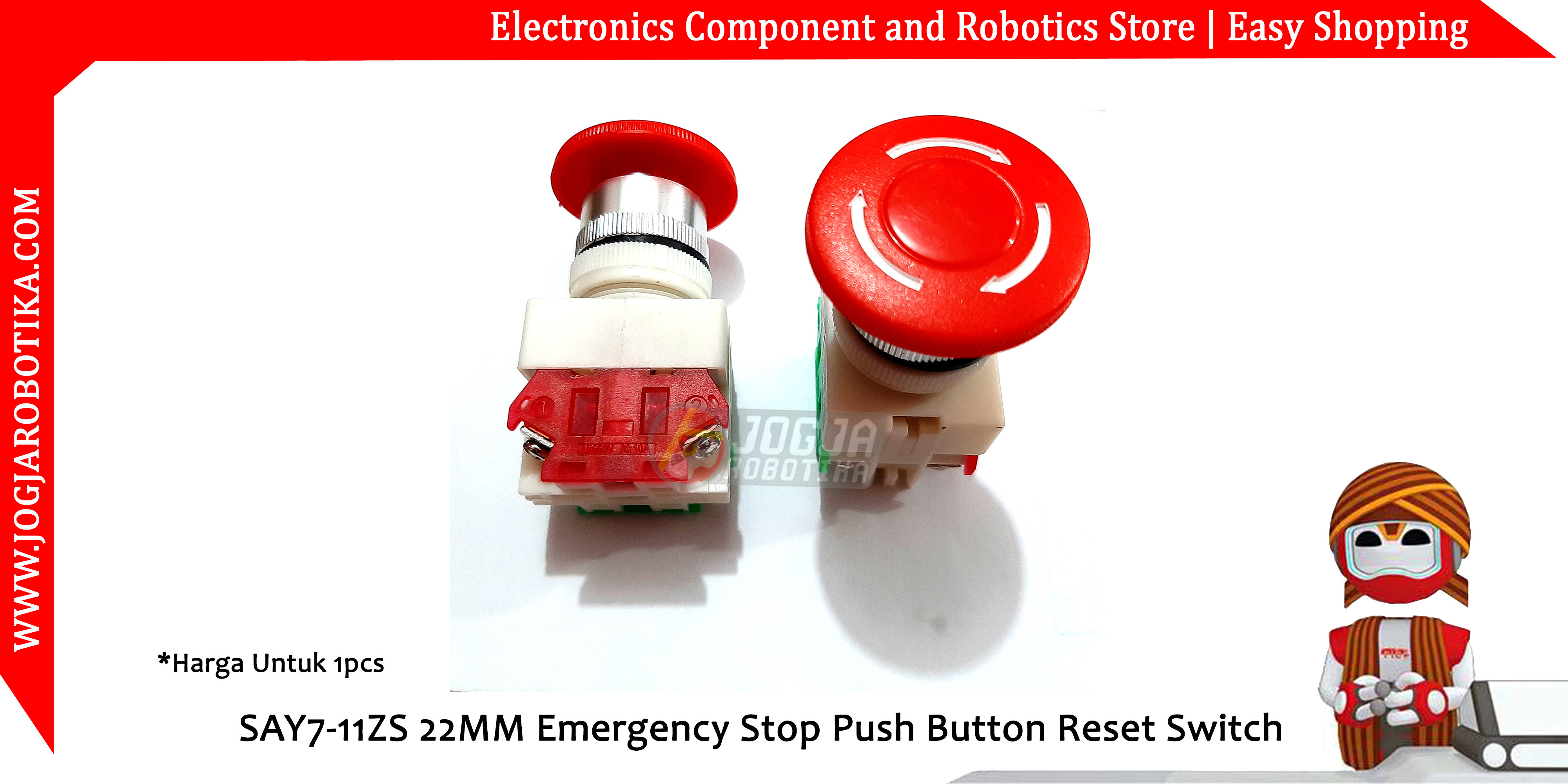 jual SAY7-11ZS 22MM Emergency Stop Push Button Reset Switch