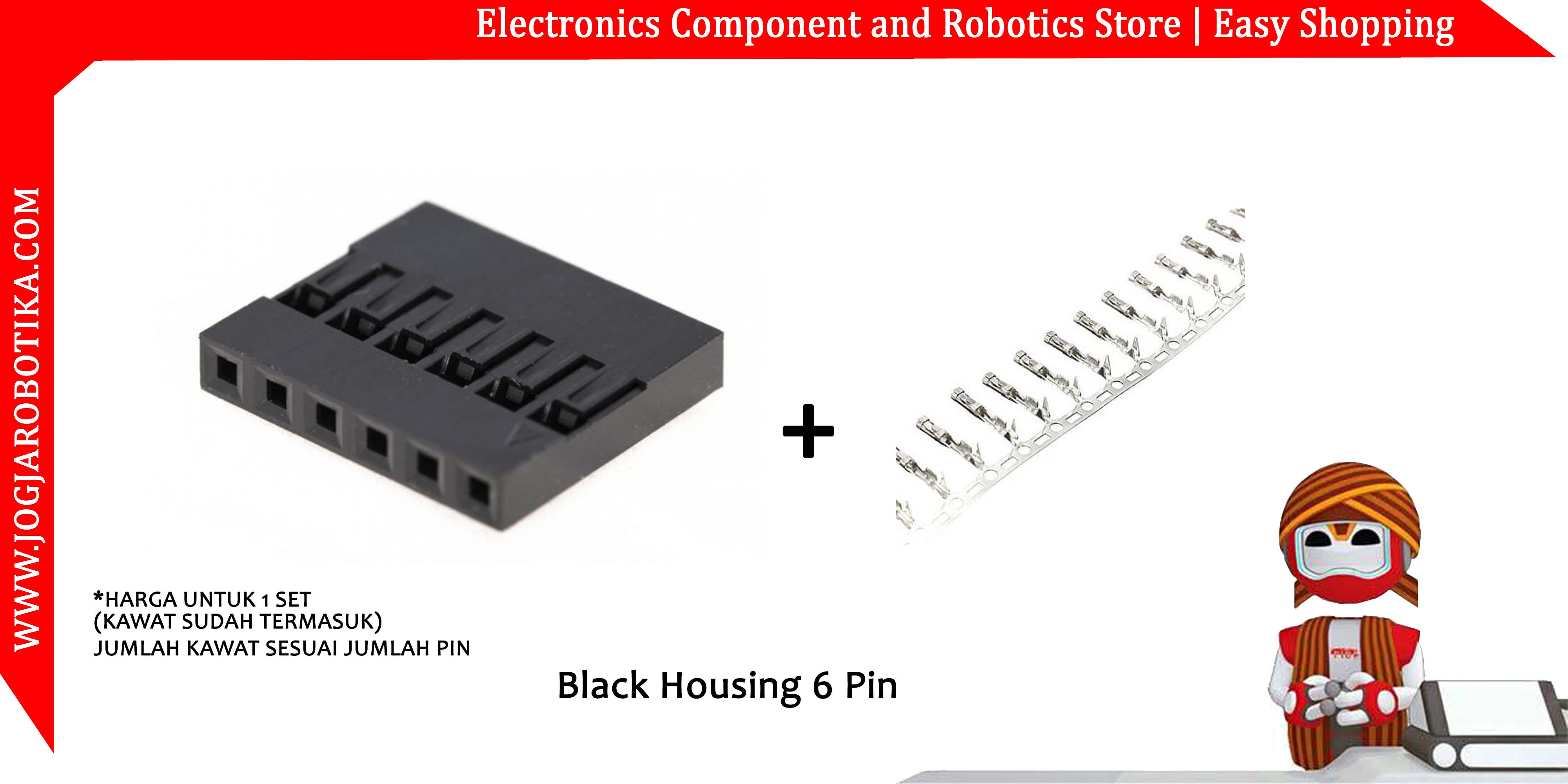 Jual Black Housing 6 Pin