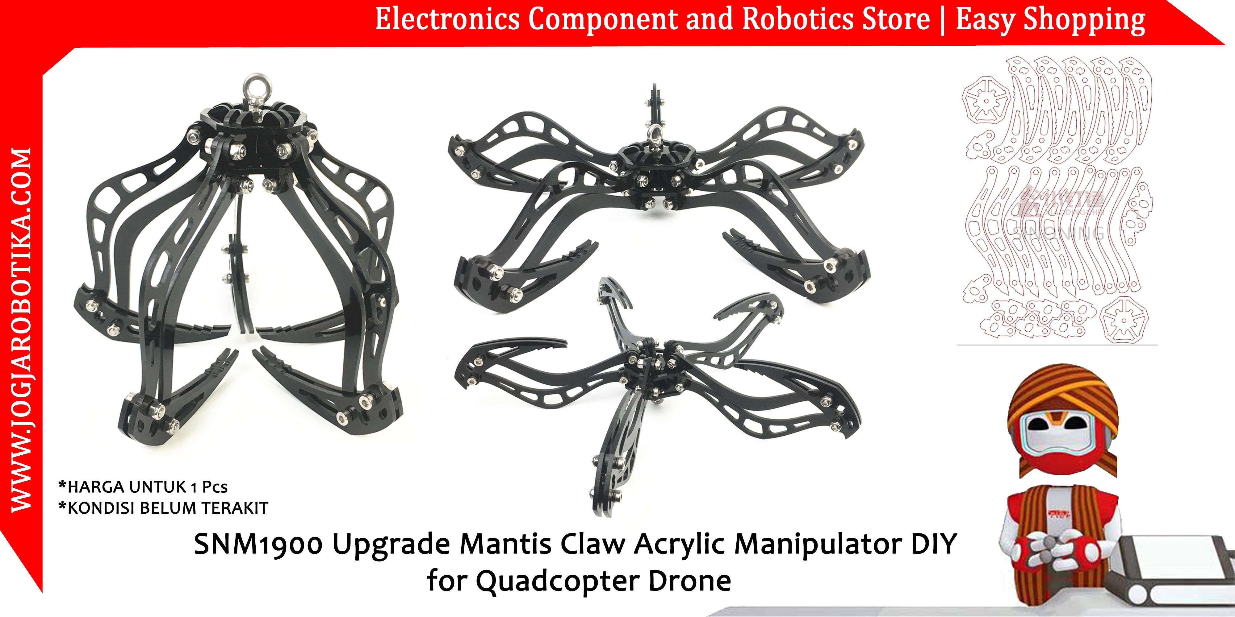 SNM1900 Upgrade Mantis Claw Acrylic Manipulator DIY for Quadcopter ...