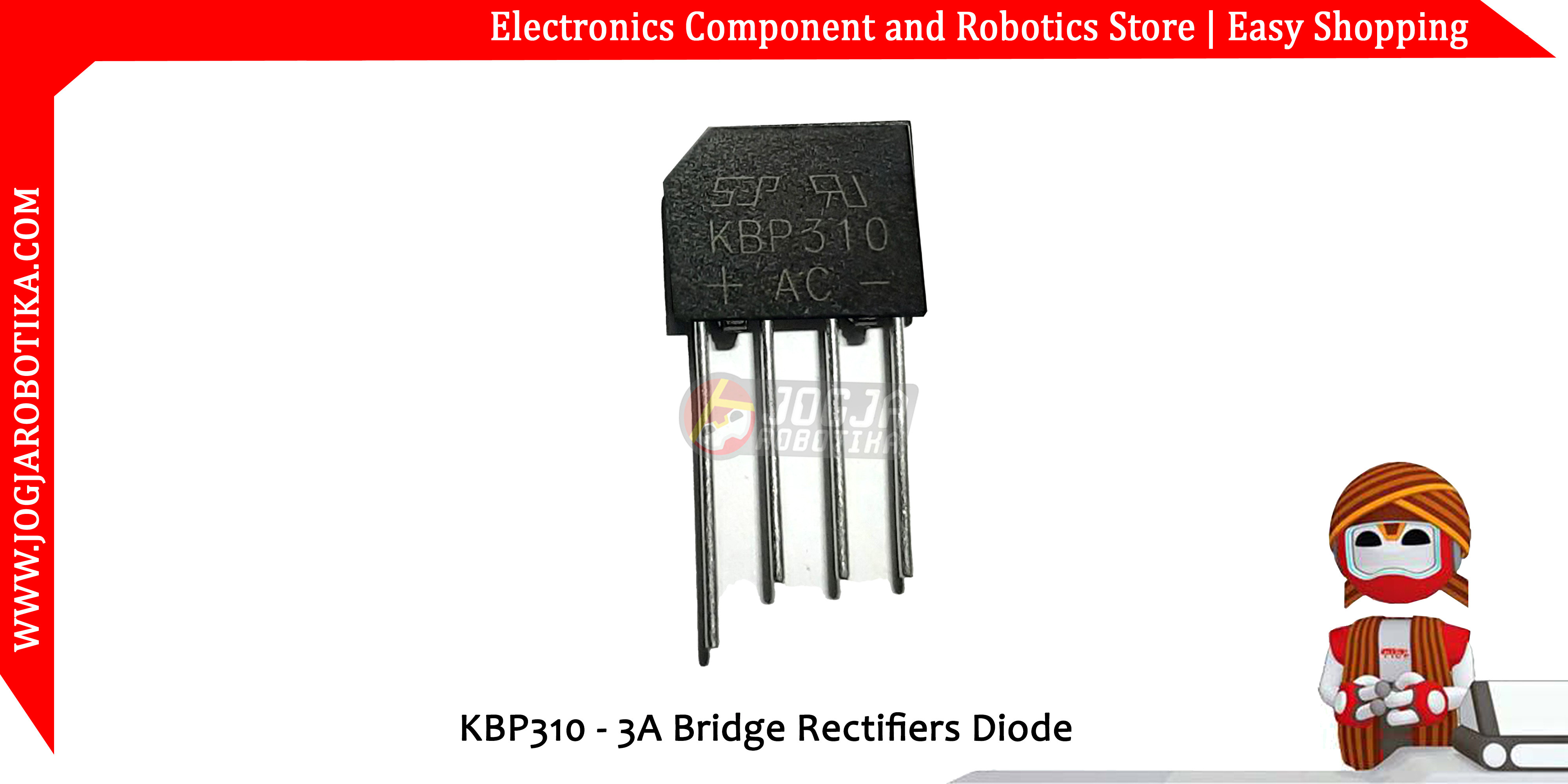 KBP310 - 3A Bridge Rectifiers Diode - Toko Komponen Elektronik ...