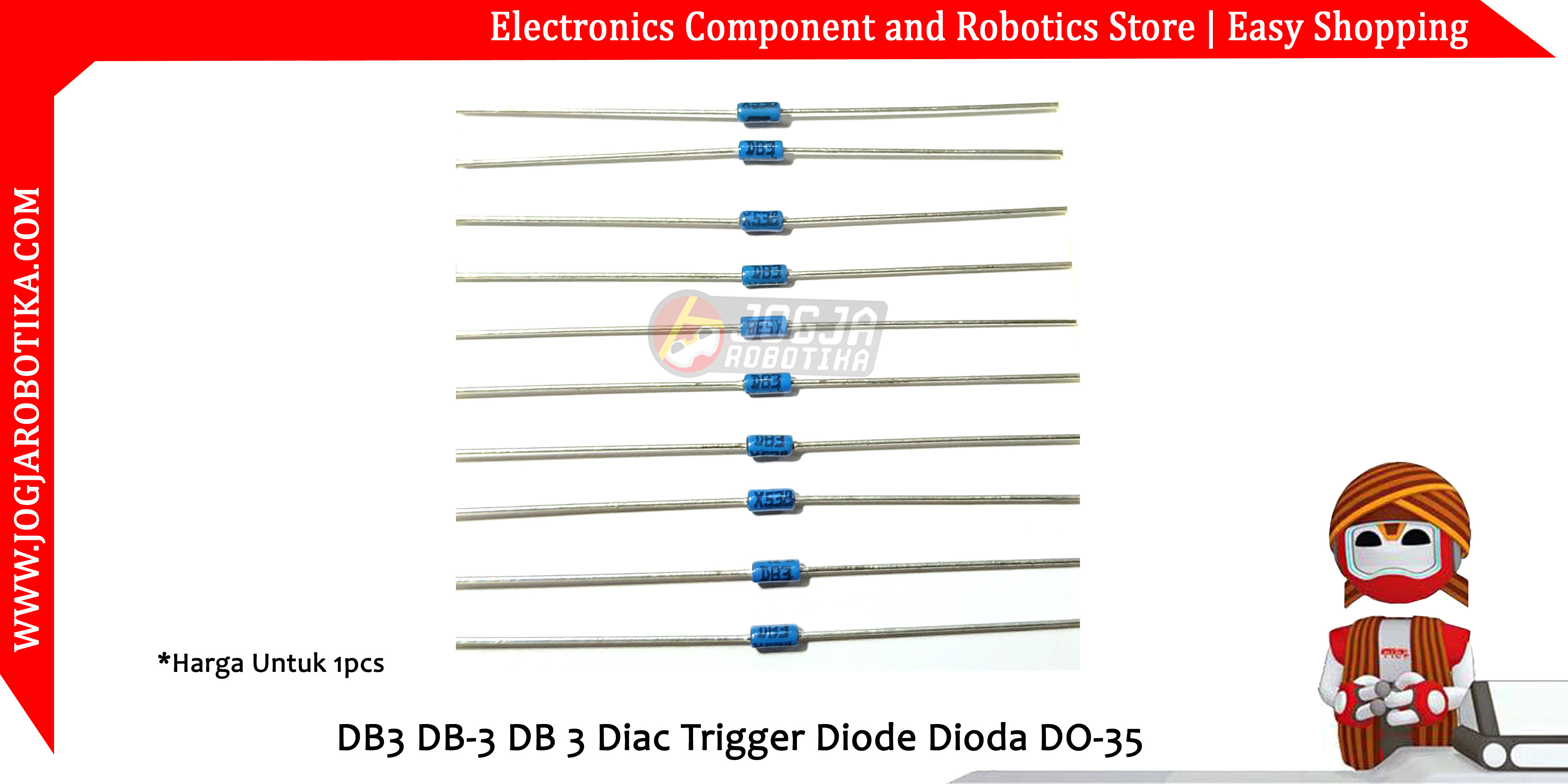 DB3 DB-3 DB 3 Diac Trigger Diode Dioda DO-35 - Toko Komponen Elektronik ...