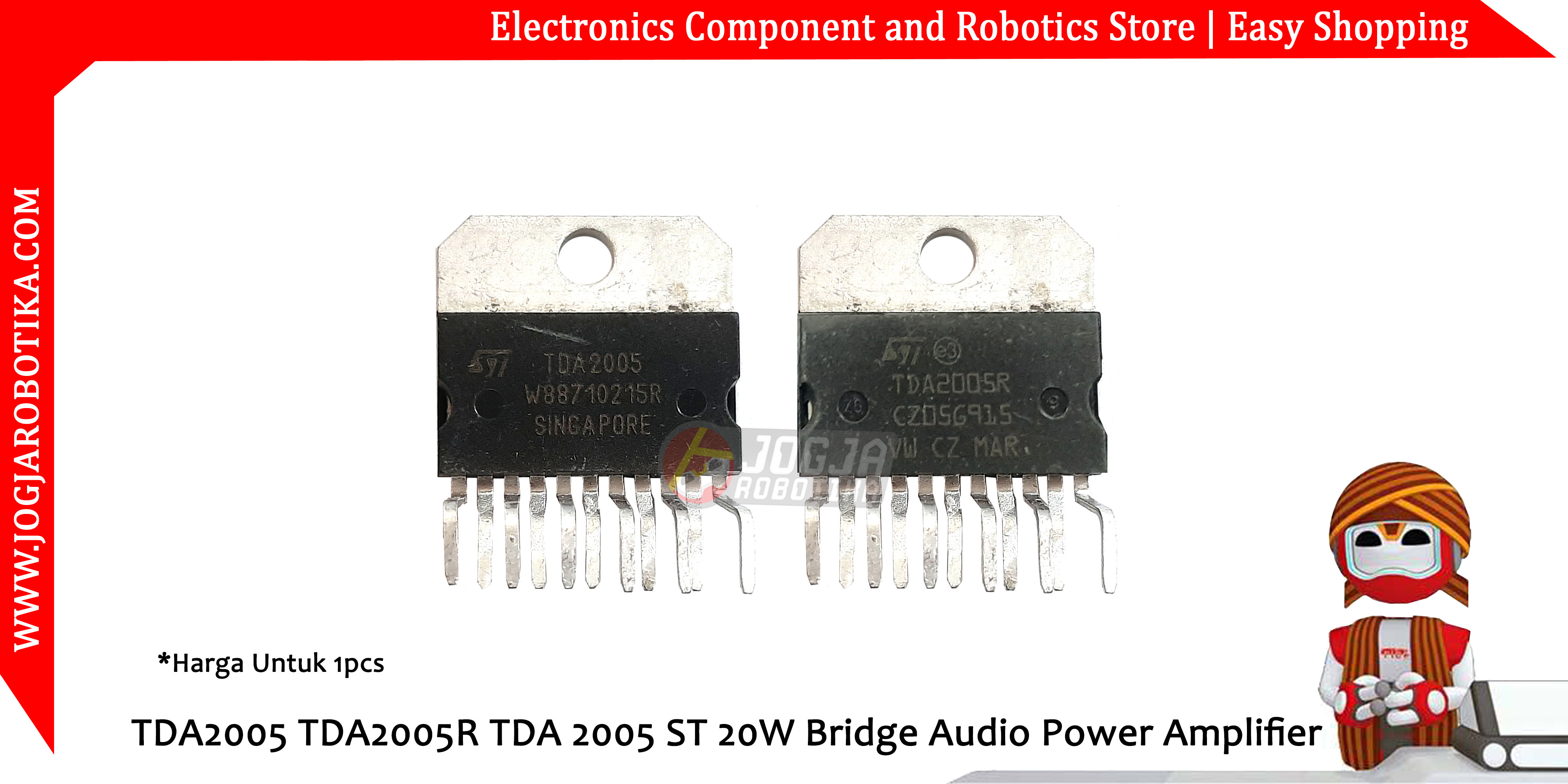TDA2005 TDA2005R TDA 2005 ST 20W Bridge Audio Power Amplifier - Toko ...