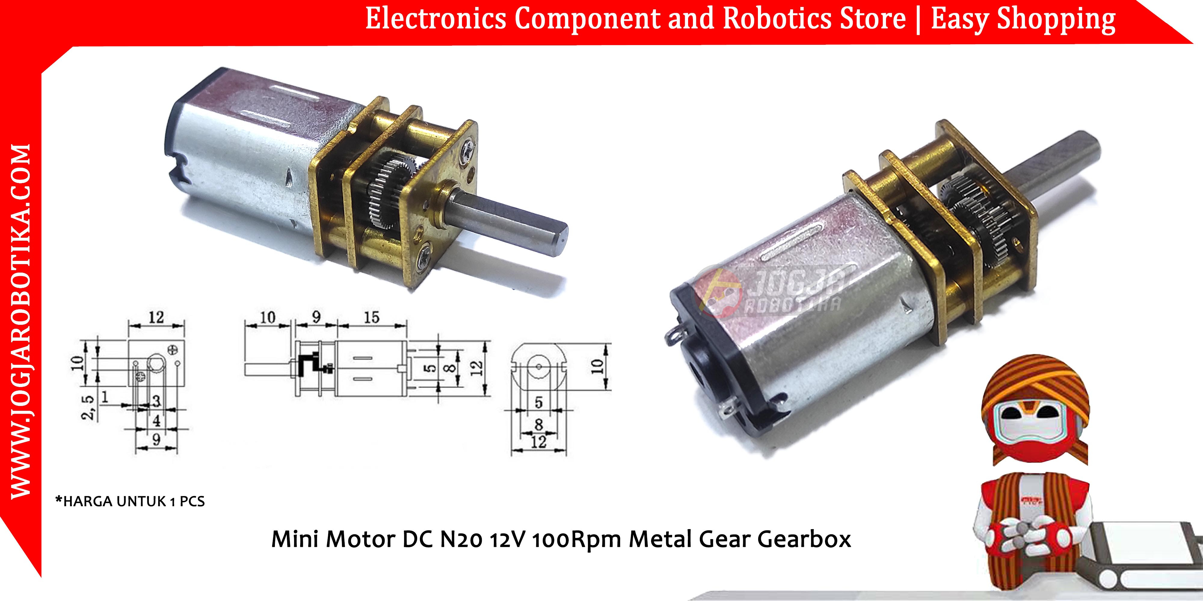 Jual Mini motor dc 12v 100Rpm