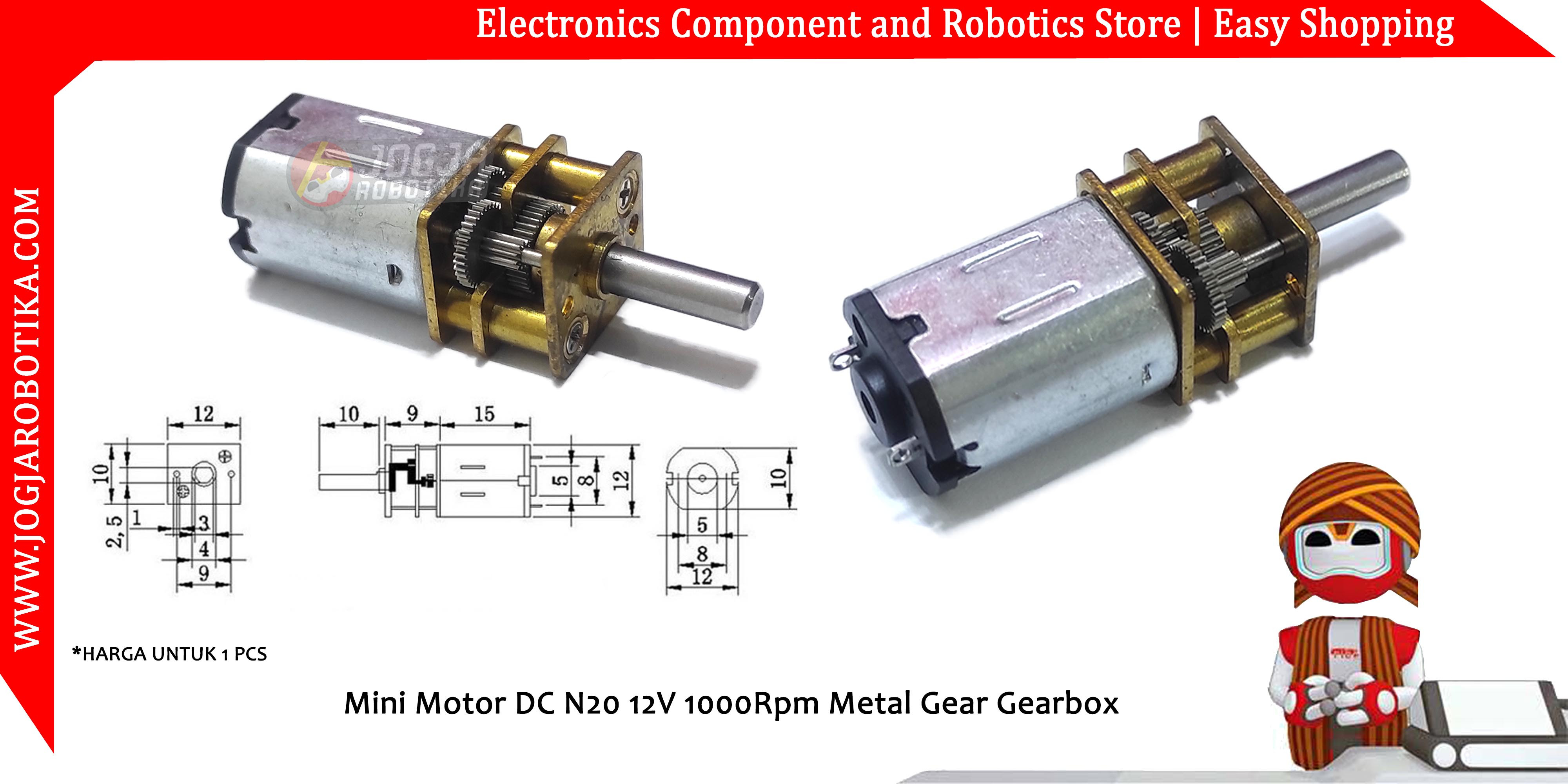 Jual Mini motor dc 12v 1000Rpm