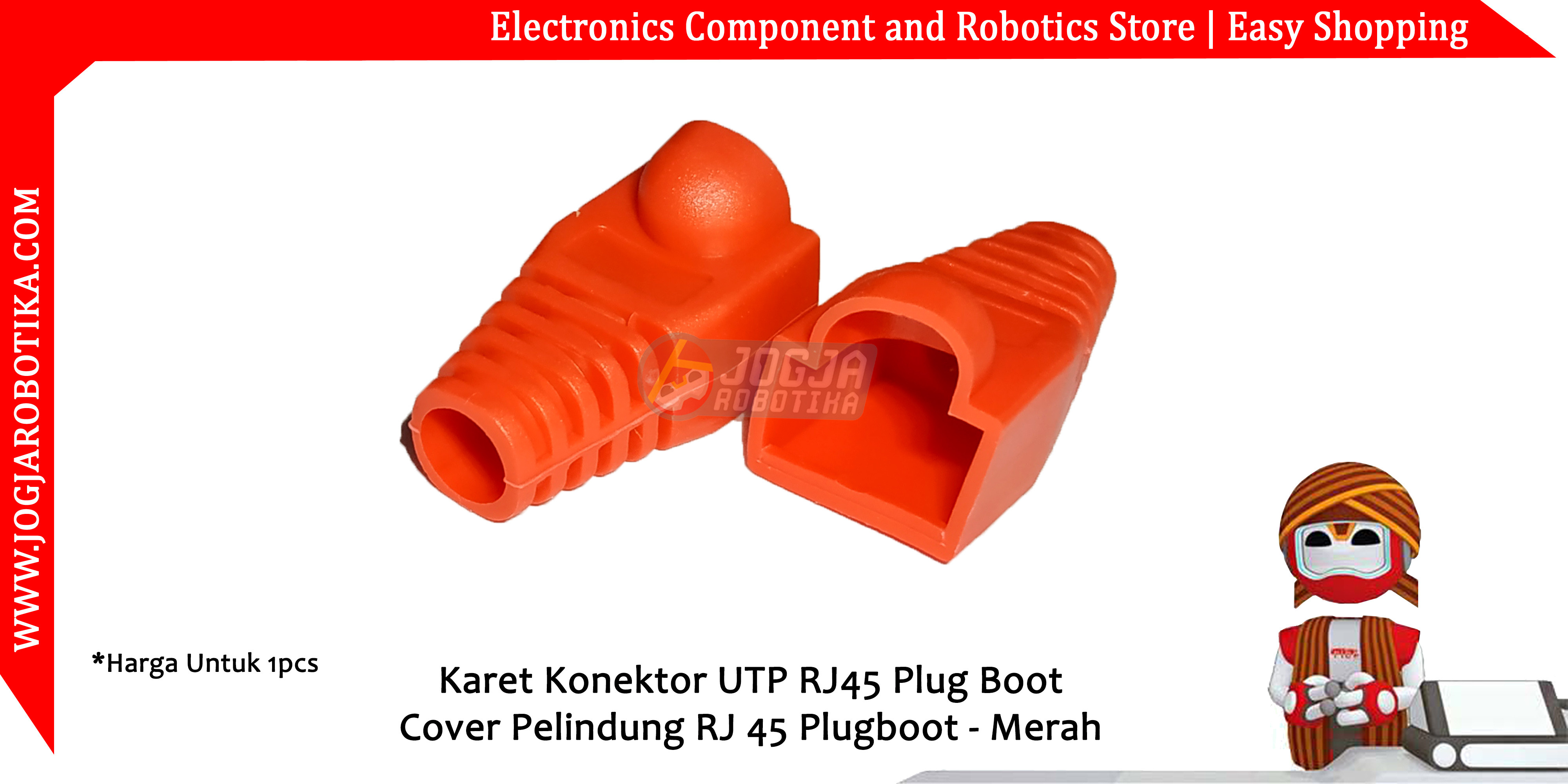Jual Karet Konektor UTP RJ45 Plug Boot Cover Pelindung RJ 45 Plugboot ...