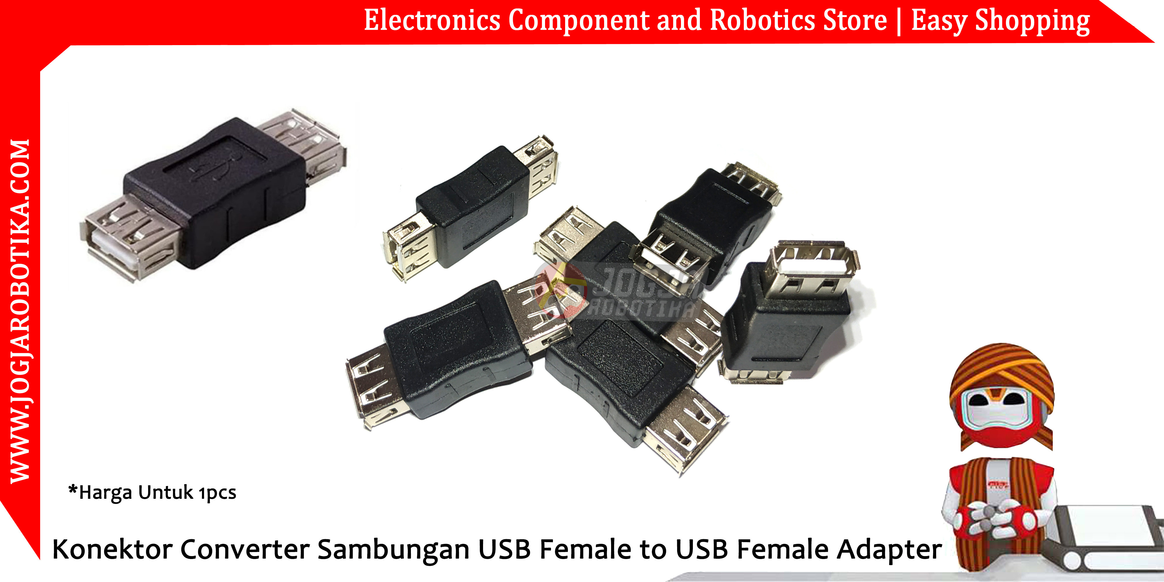 Jual Konektor Converter Sambungan USB Female to USB Female Adapter
