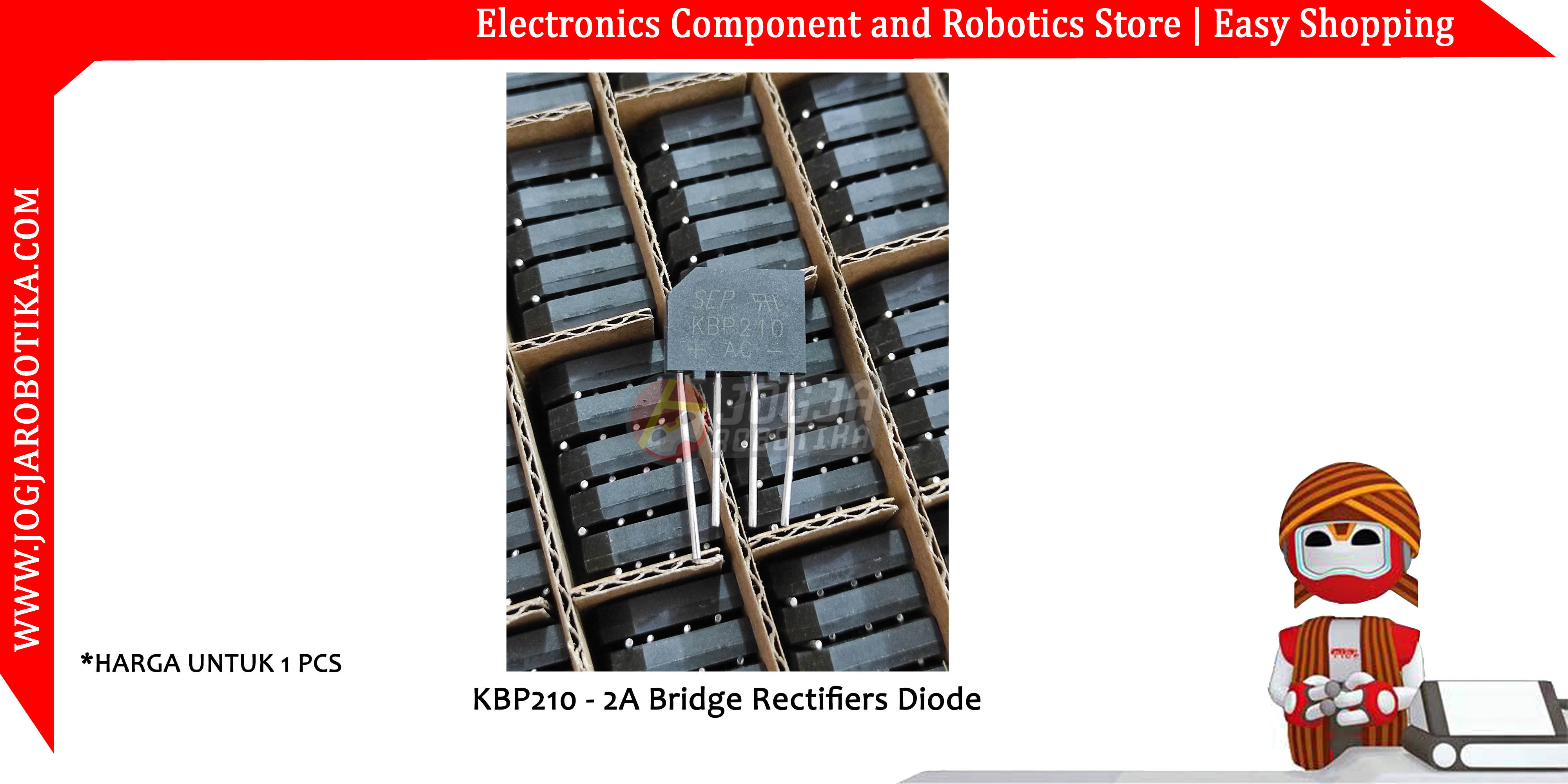 Jual KBP210 - 2A Bridge Rectifiers Diode