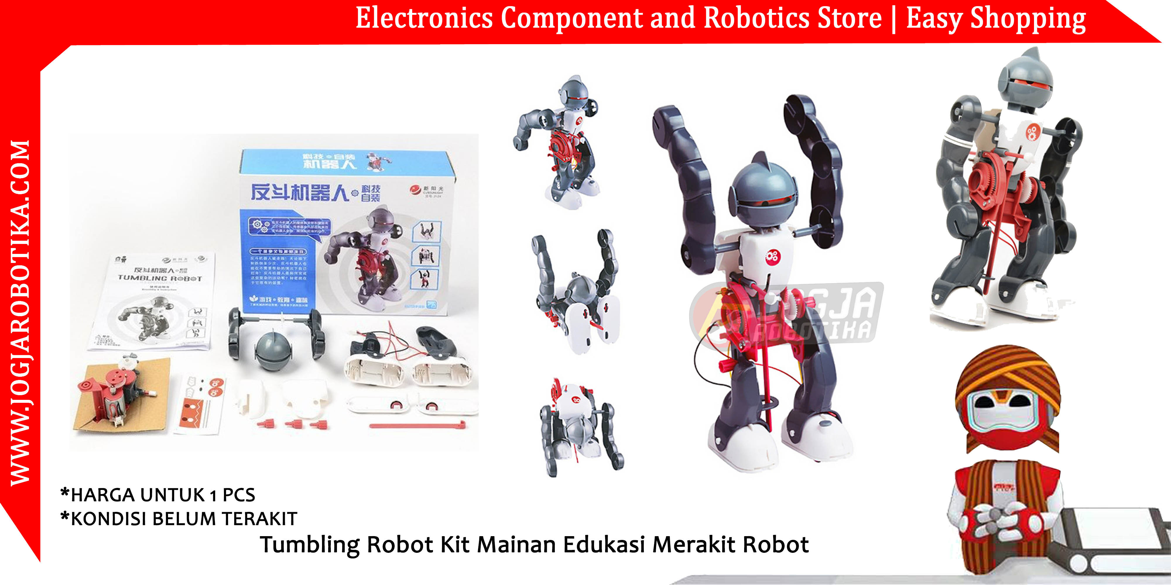 Tumbling Robot Kit Mainan Edukasi Merakit Robot